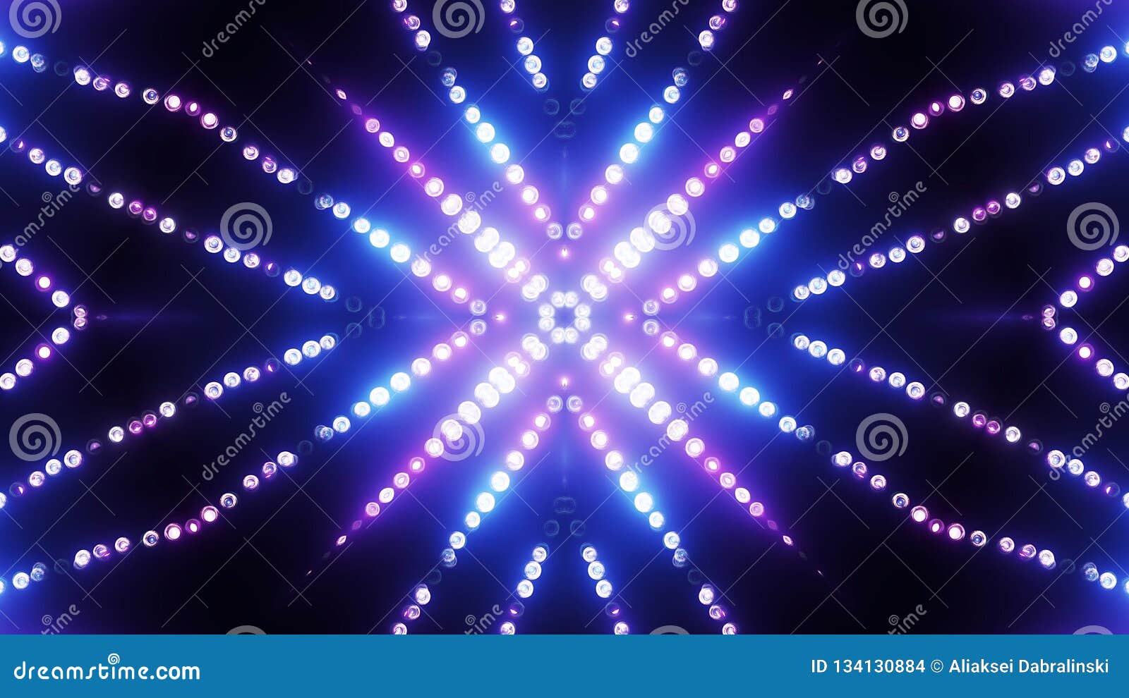 3d Render Blue-violet Circle Led VJ Background Stock Illustration ...