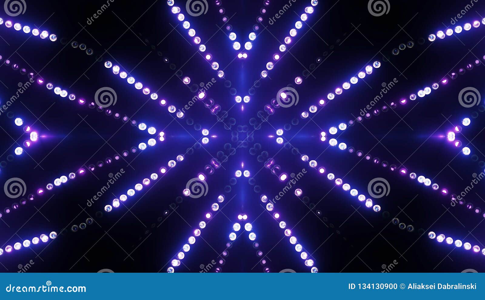 3d Render Blue-violet Circle Led VJ Background Stock Illustration ...