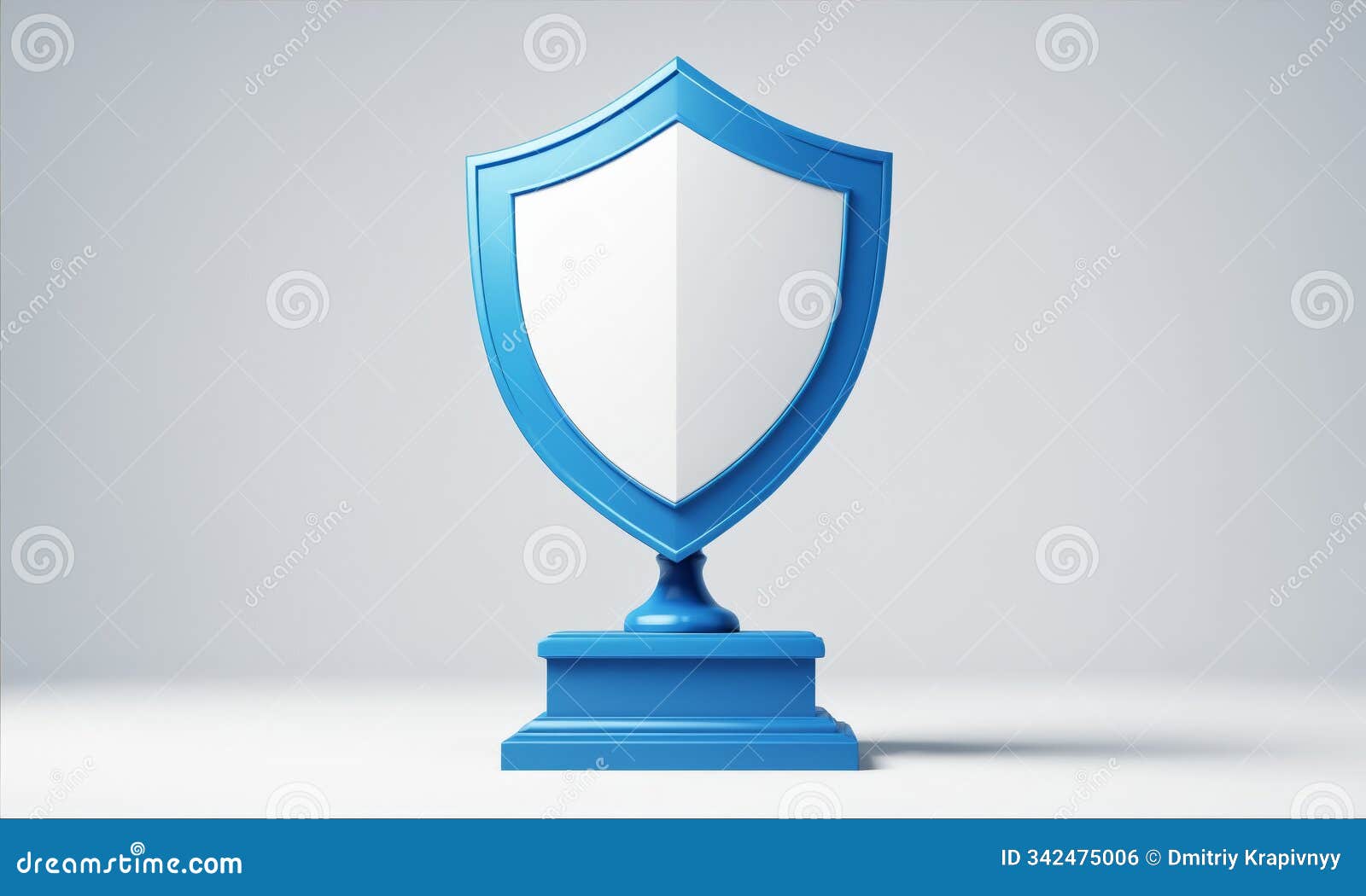 3D Render of a Blue and White Award Trophy Stock Illustration ...