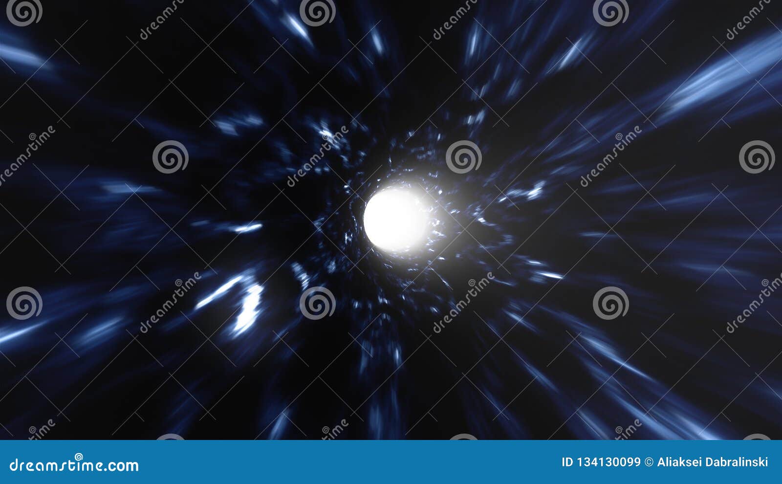 3d Render Blue Wormhole Time Vortex Space Stock Illustration ...