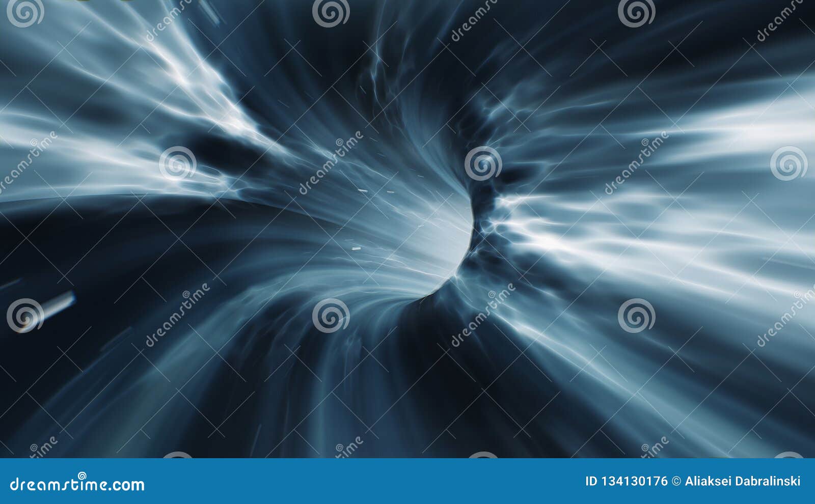 3d Render Blue Wormhole Time Vortex Space Stock Illustration ...