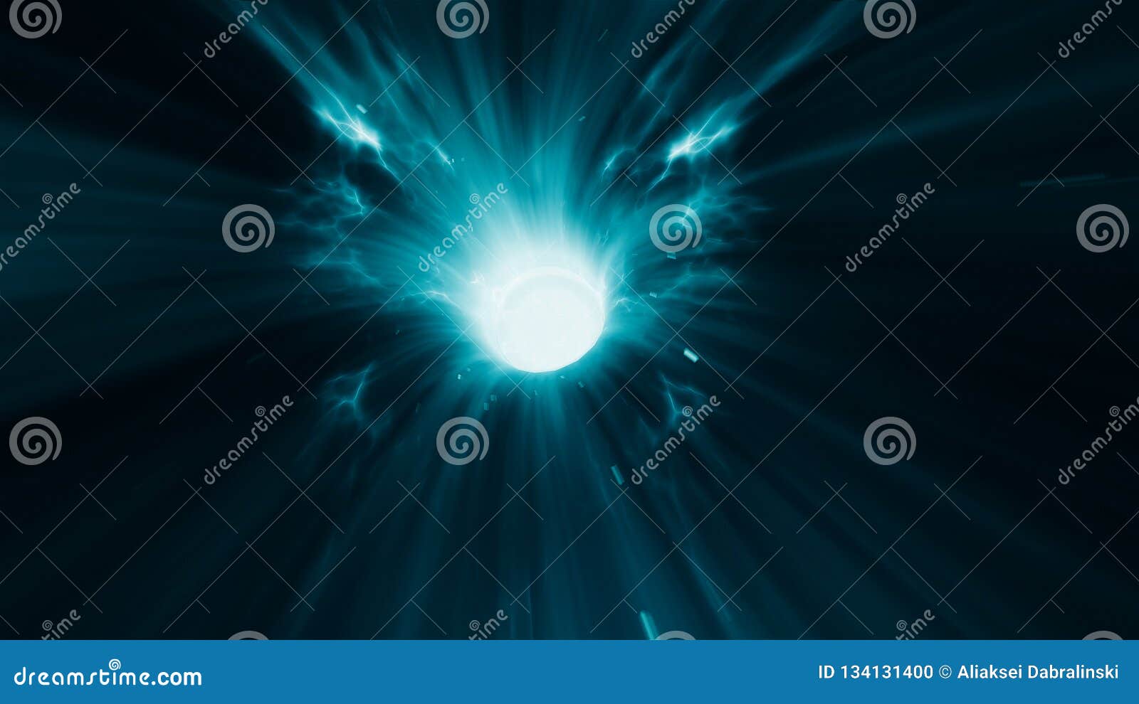 3d Render Blue Wormhole Time Vortex Space Stock Illustration ...