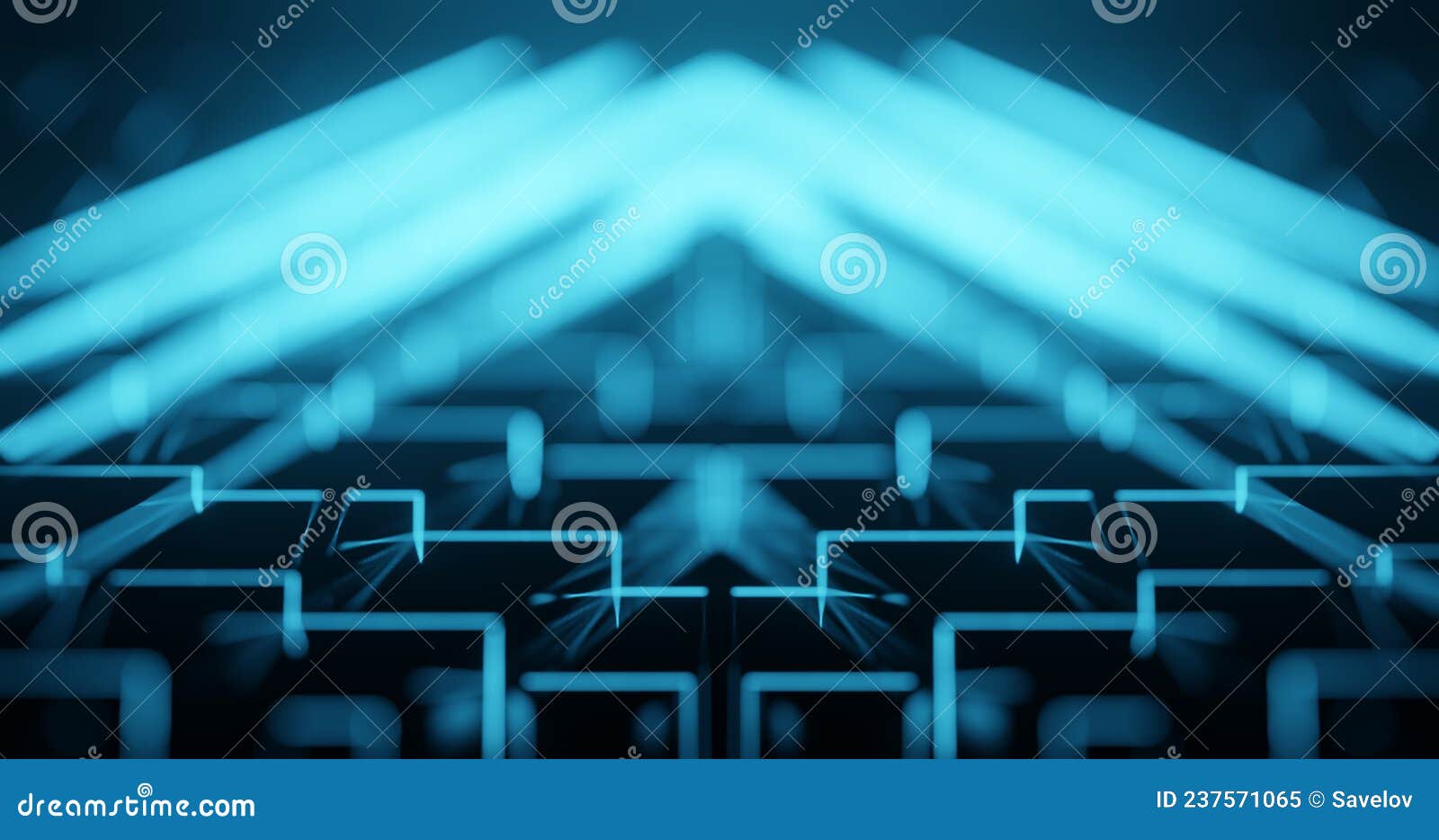 Render with a Blurred Blue Background with Rays and Lines from Below ...