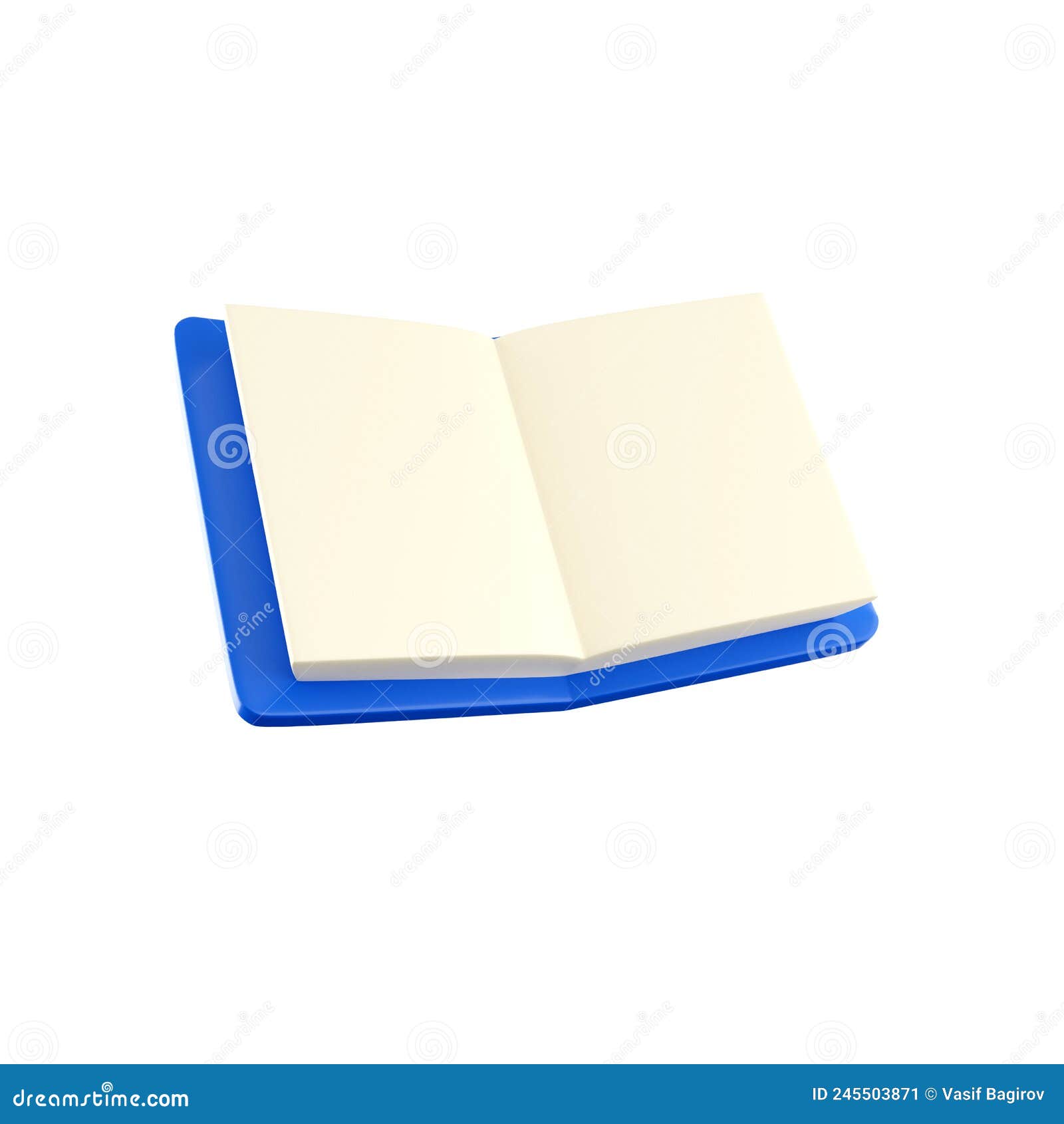 3D Render Book Icon on White Background. 3D Render Open Book Icon Blue ...