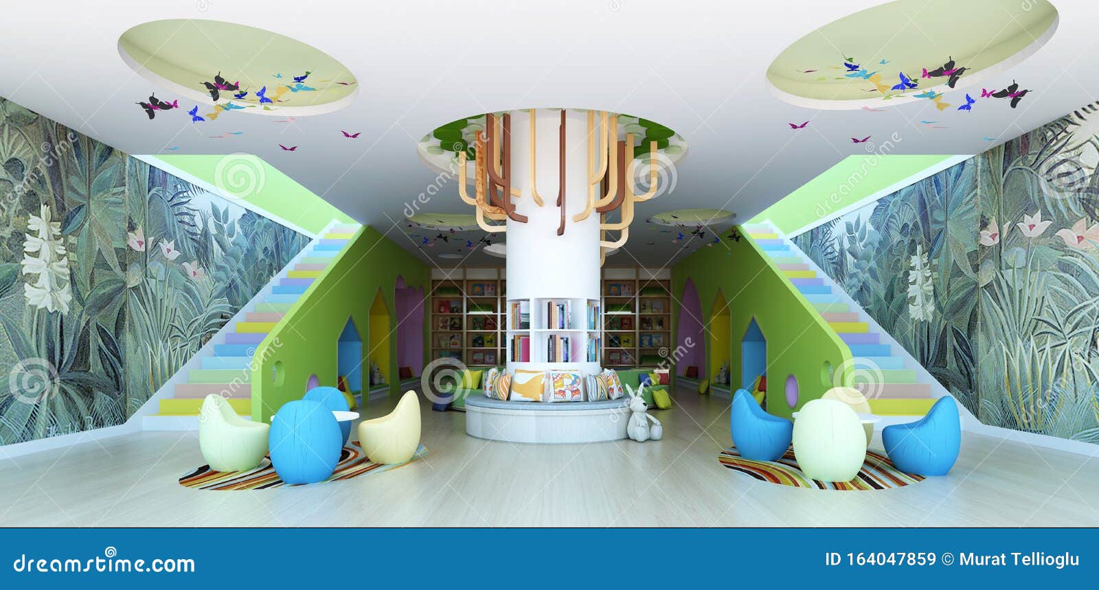 3d render of book store stock illustration. Illustration of cabinet ...