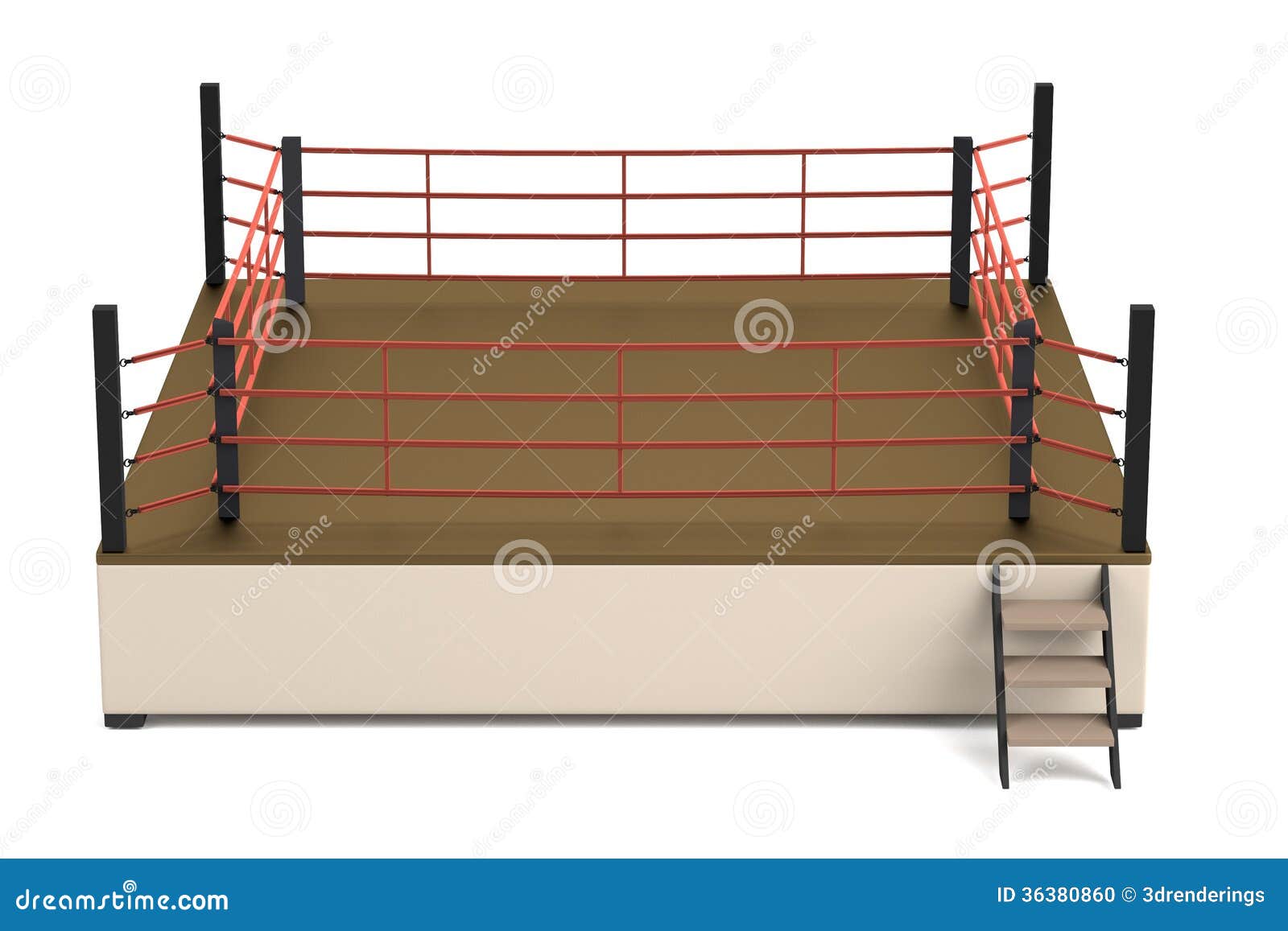 3d render of boxing ring stock illustration. Illustration of sport ...