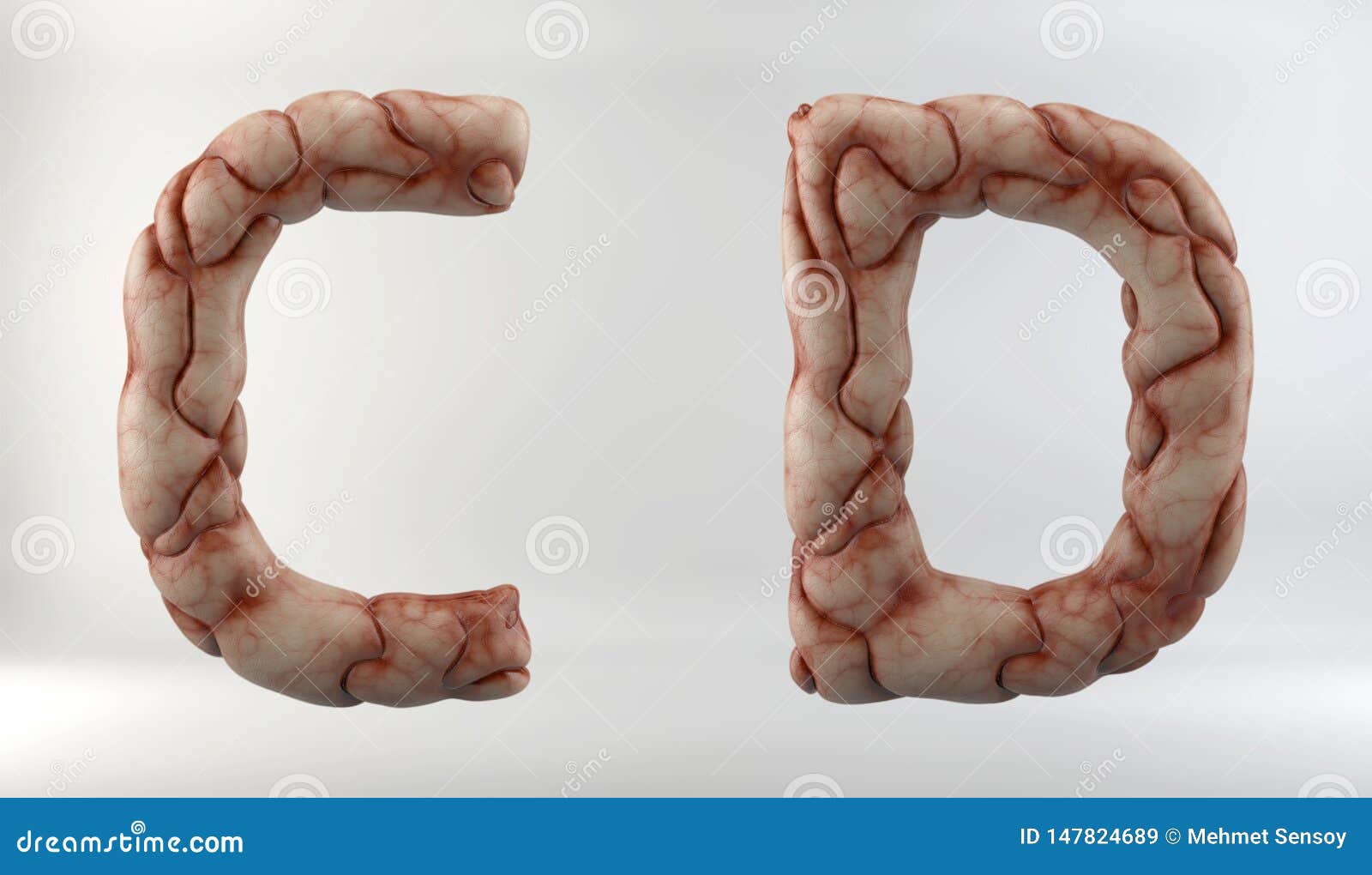 Brain Alphabet Isolated On White Background.Brain Font. Stock ...