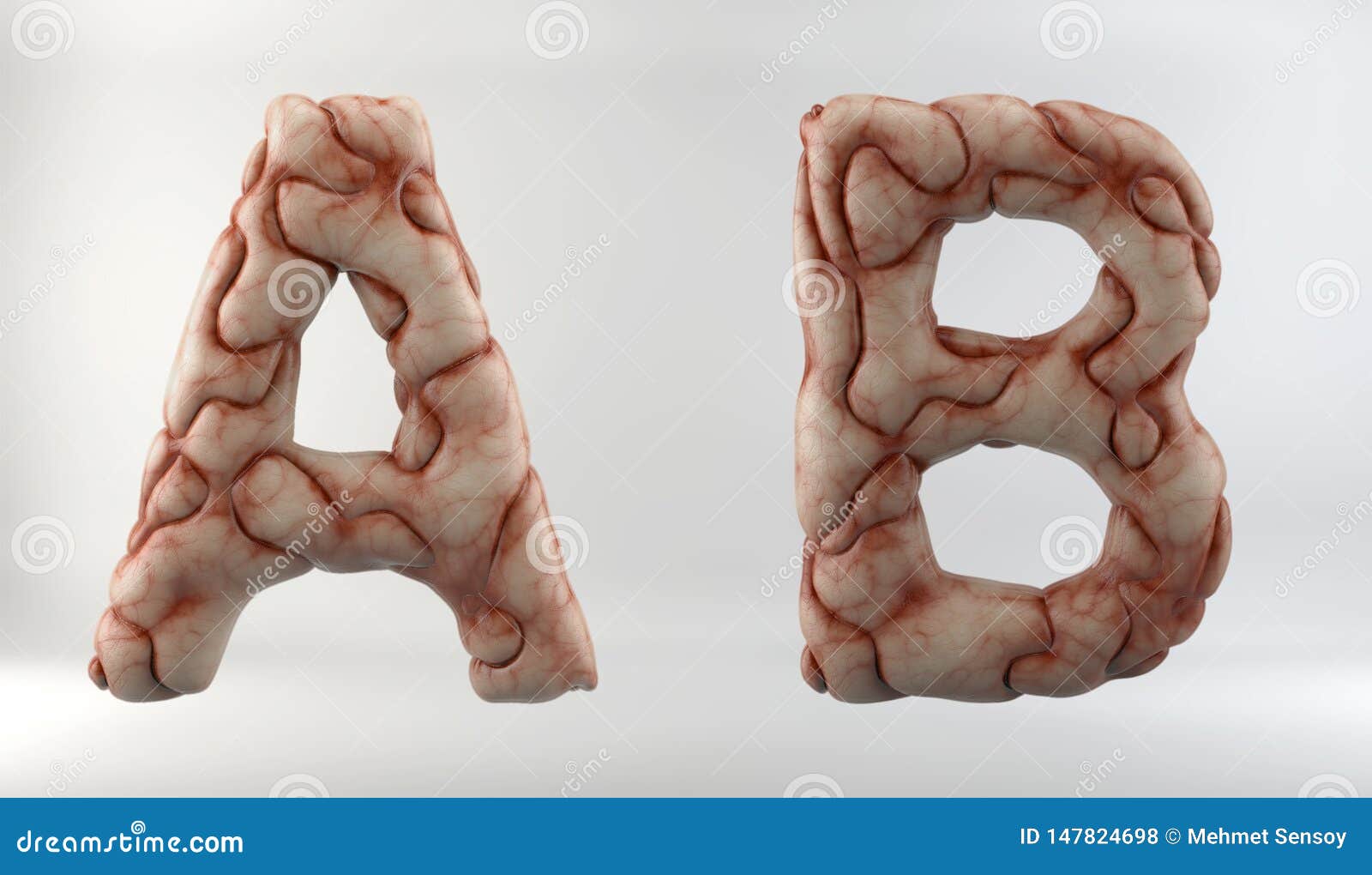Brain Alphabet Isolated On White Background.Brain Font. Stock Image ...