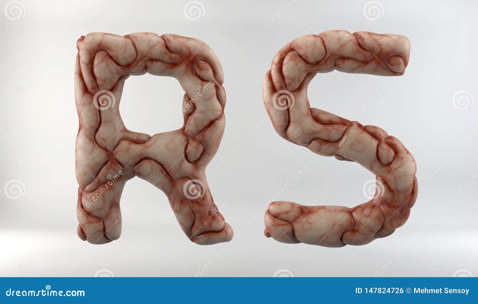 3D Render of Brain Alphabet Stock Illustration - Illustration of letter ...
