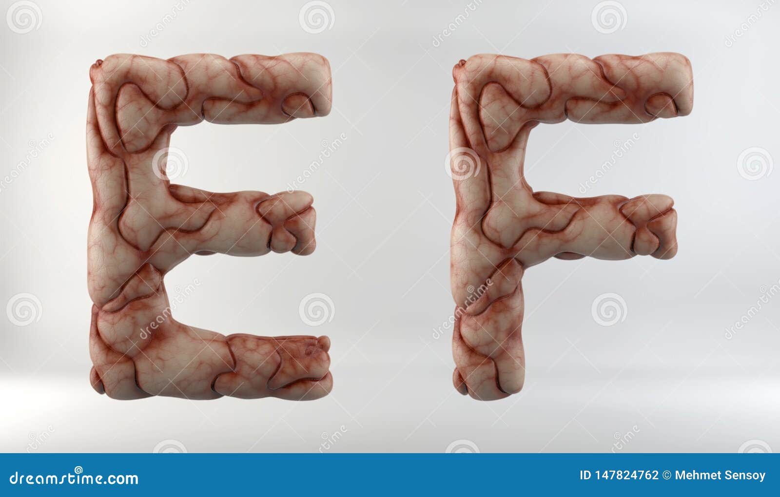 Brain Alphabet Isolated On White Background.Brain Font. Stock ...