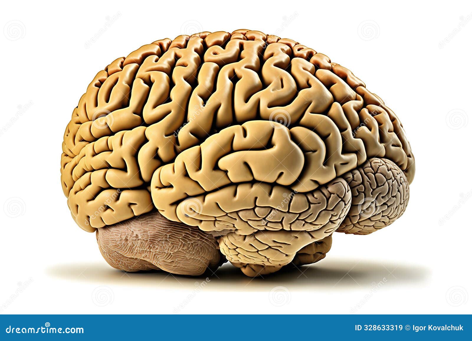 3d render of brain stock illustration. Illustration of cerebellum ...