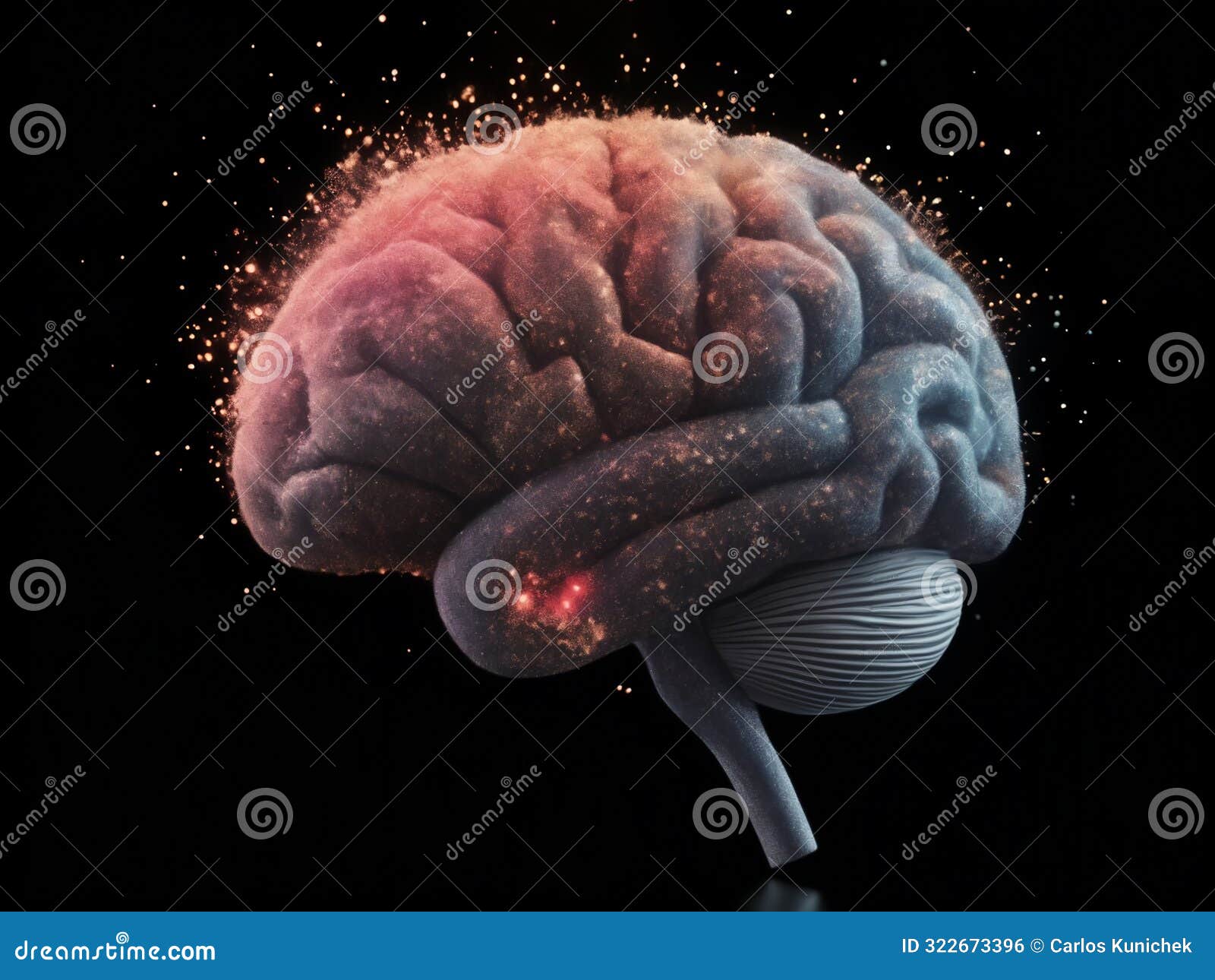 3d Render of a Brain with a Glitter Explosion Effect - Generated by Ai ...