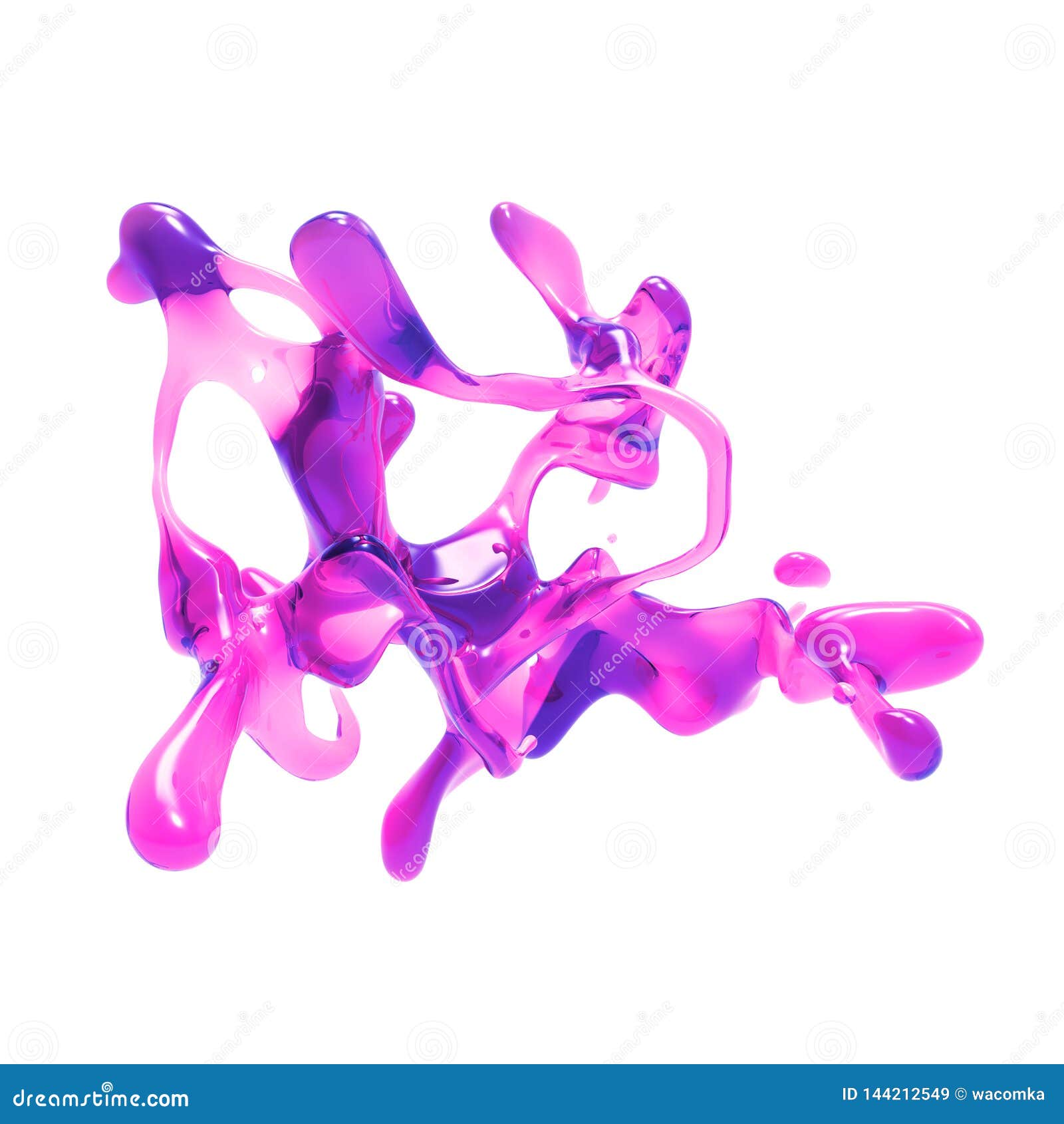 3d Render, Bright Neon Splash, Pink Liquid, Drink Splashing, Design ...