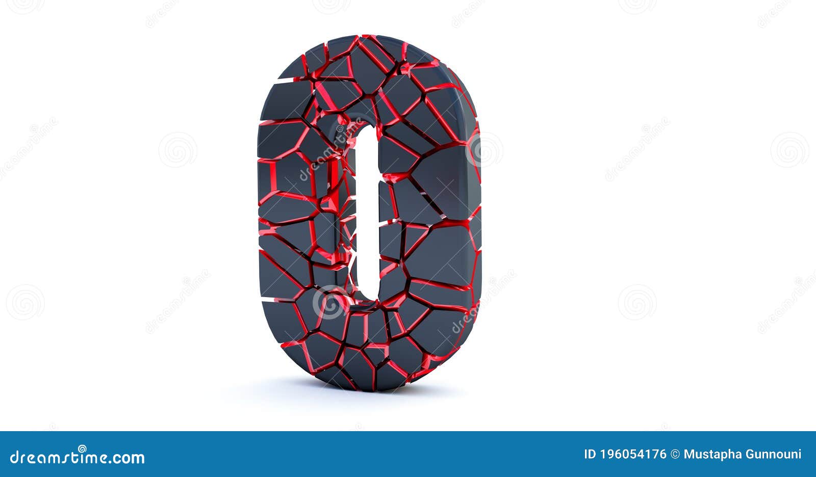 Broken Number Isolated On White Background Number 3. Cracked 3d Number ...