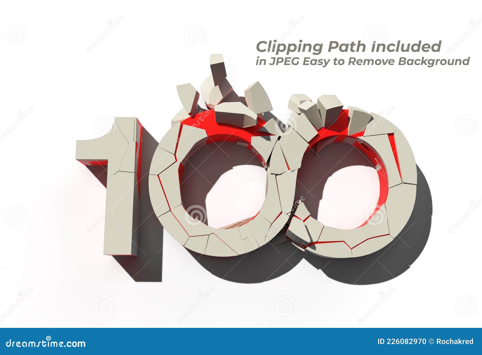 Broken Number Isolated On White Background Number 3. Cracked 3d Number ...