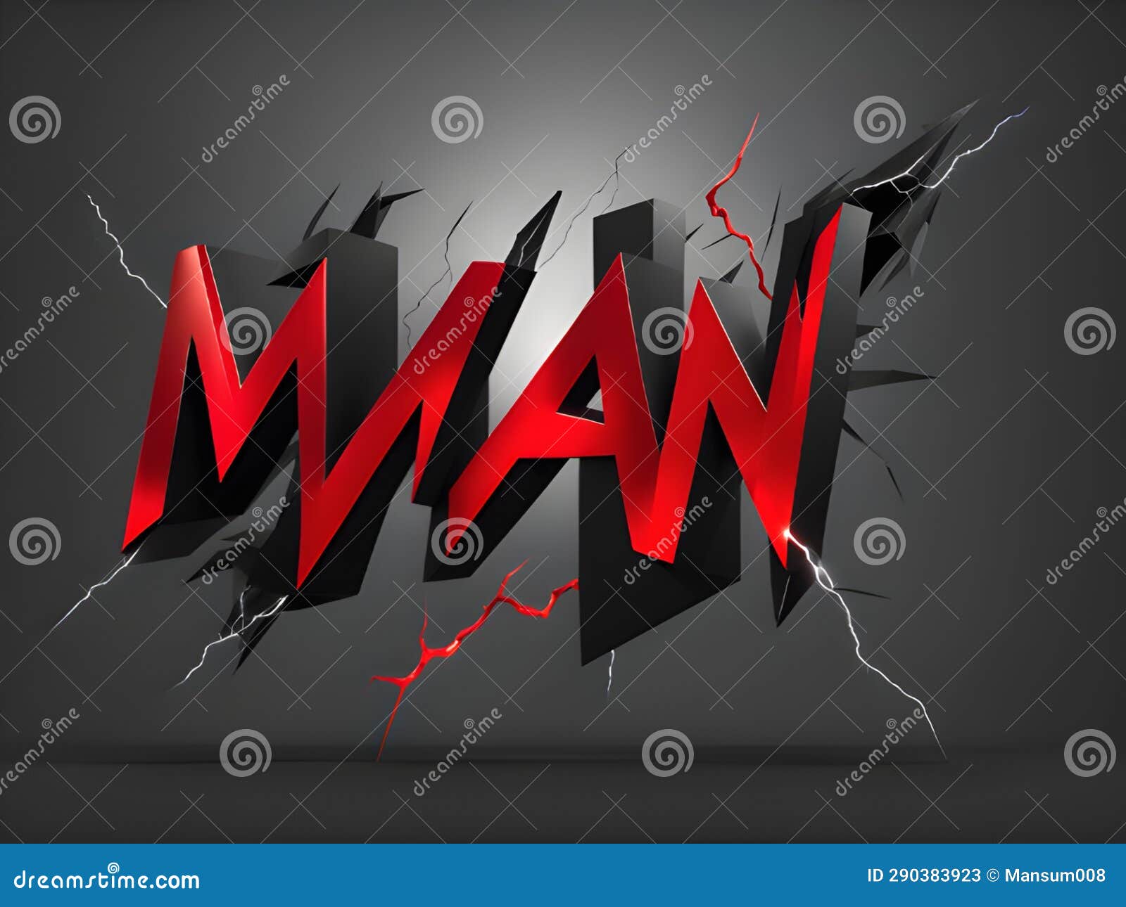 3d Render of a Broken Sign with Text Man, Ai Generated Stock ...