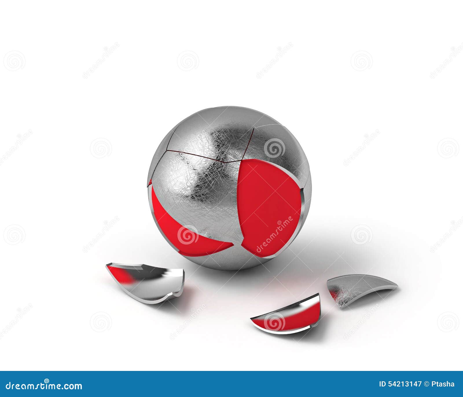 3d render of broken sphere stock illustration. Illustration of abstract ...