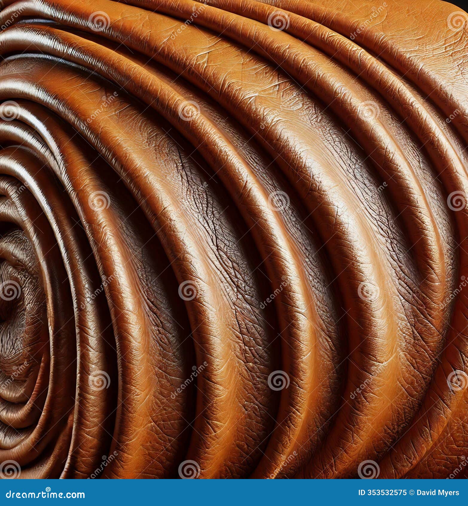 3D Render of a Brown Leather Texture, with Swirls and Curves Stock ...