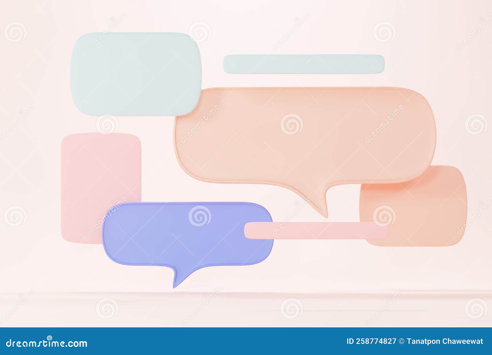 3d Render of Bubble Chat or Talk Bar with Notification. Social Media ...
