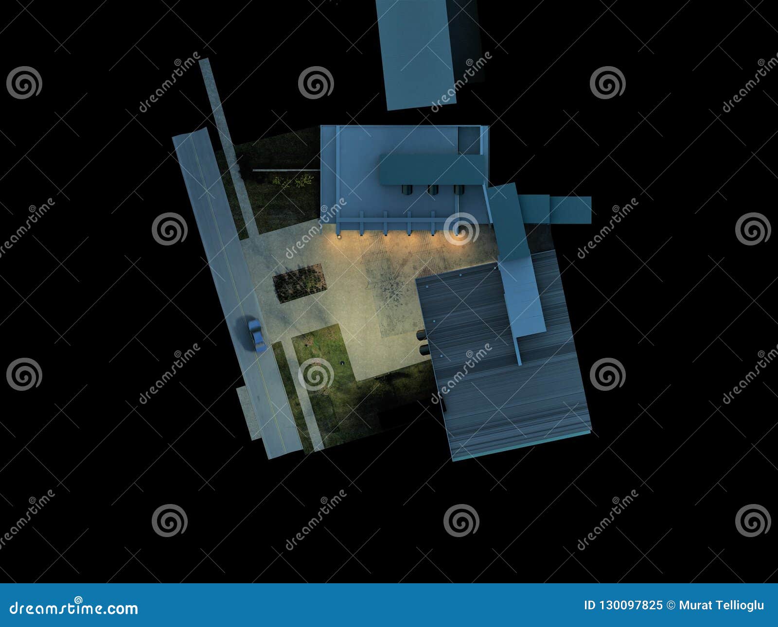 3d Render of Building Exterior. Stock Illustration - Illustration of ...