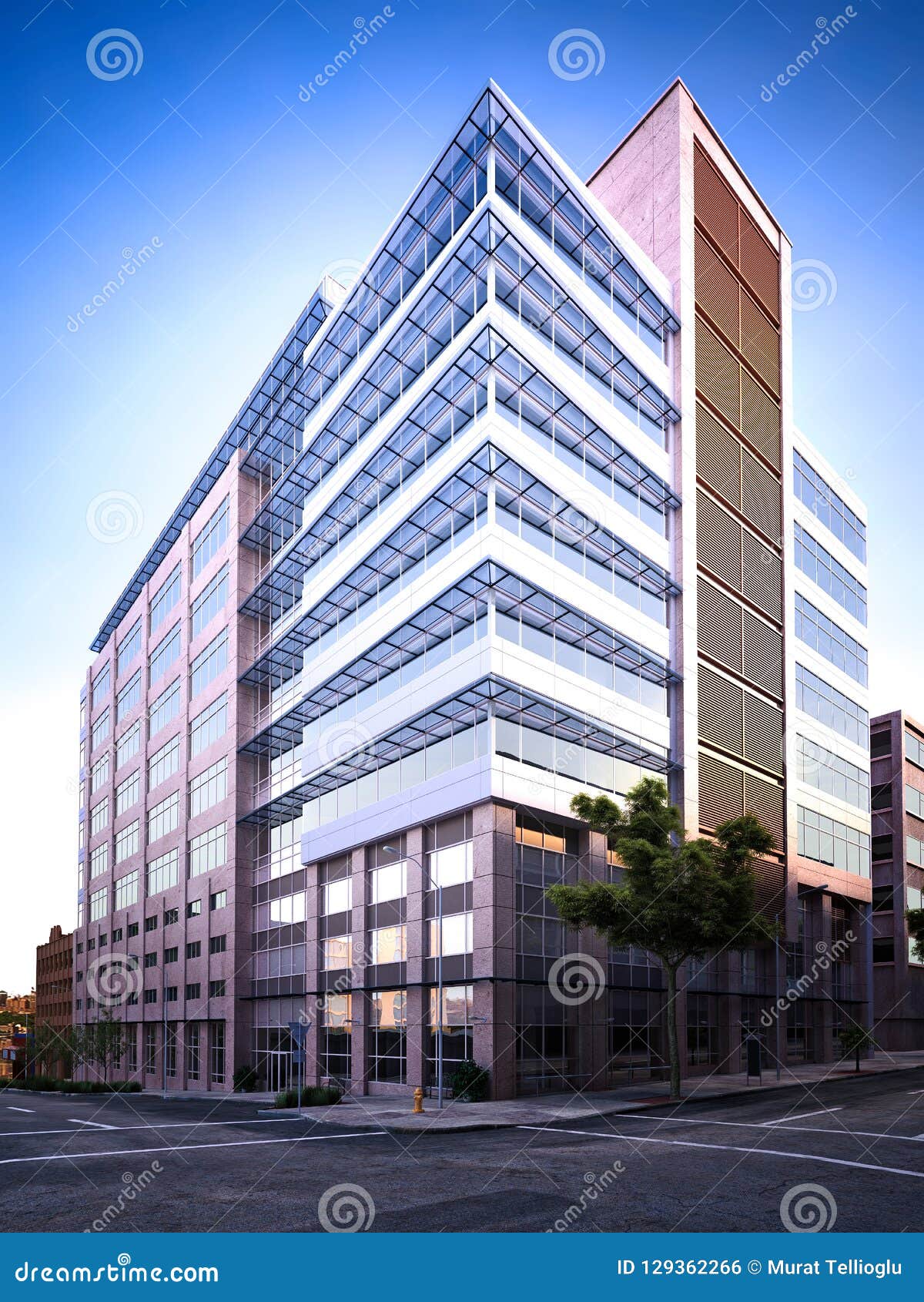 3d Render of Building Exterior. Stock Illustration - Illustration of ...
