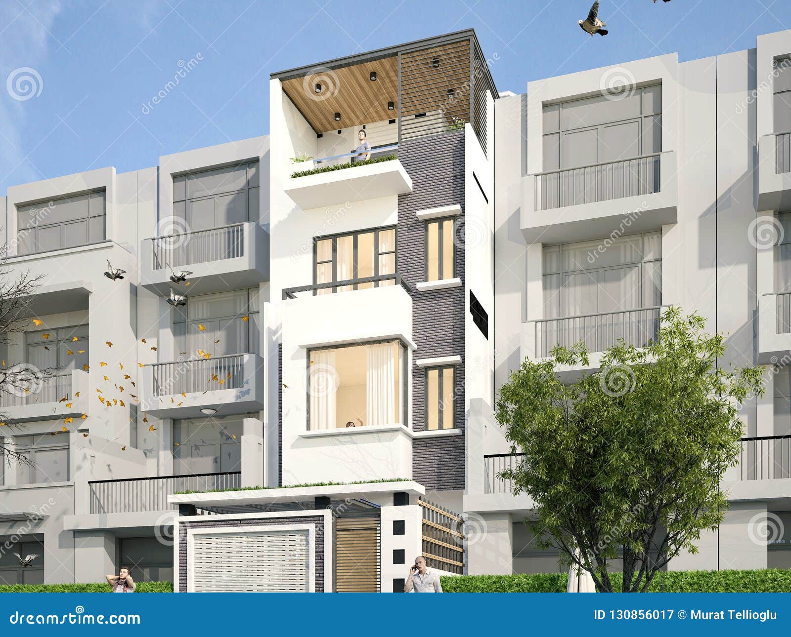 3d Render of Building Exterior Stock Illustration - Illustration of ...