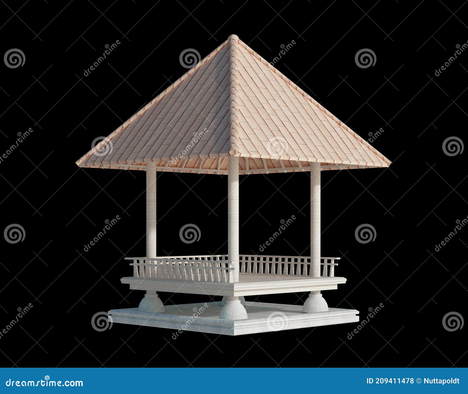 3d Render Building Structure on Isolated Stock Illustration ...
