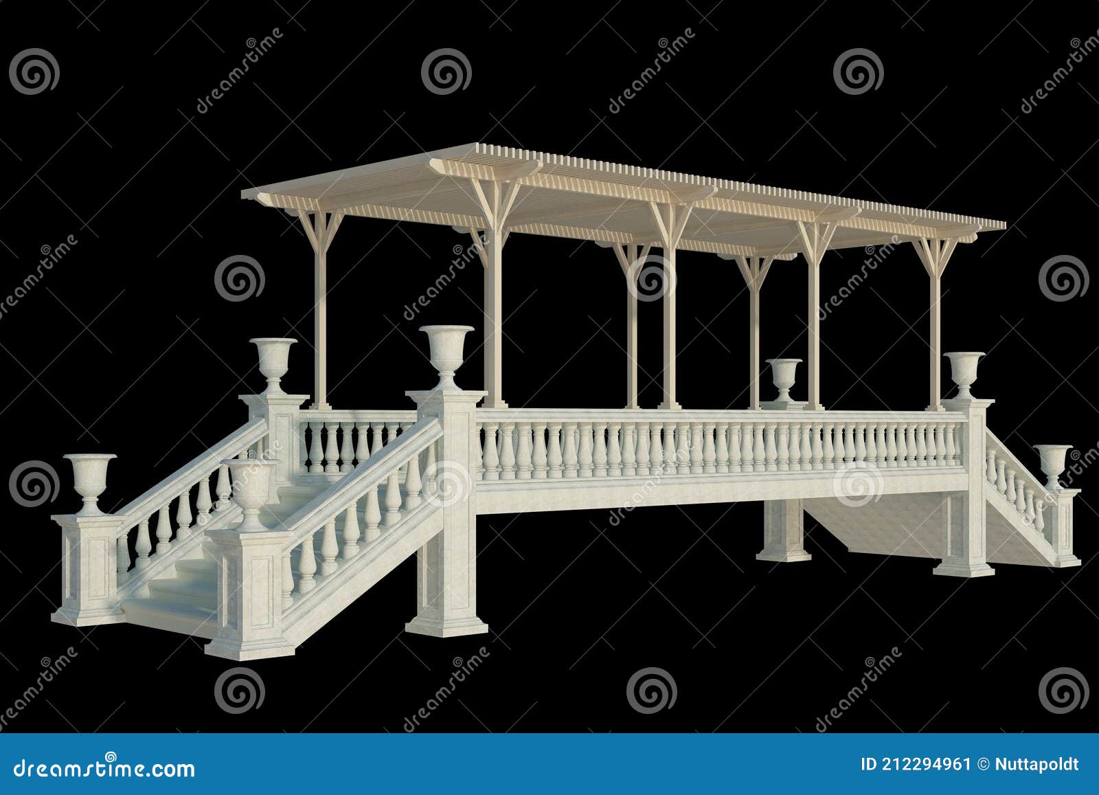 3d Render Building Structure on Isolated Stock Illustration ...