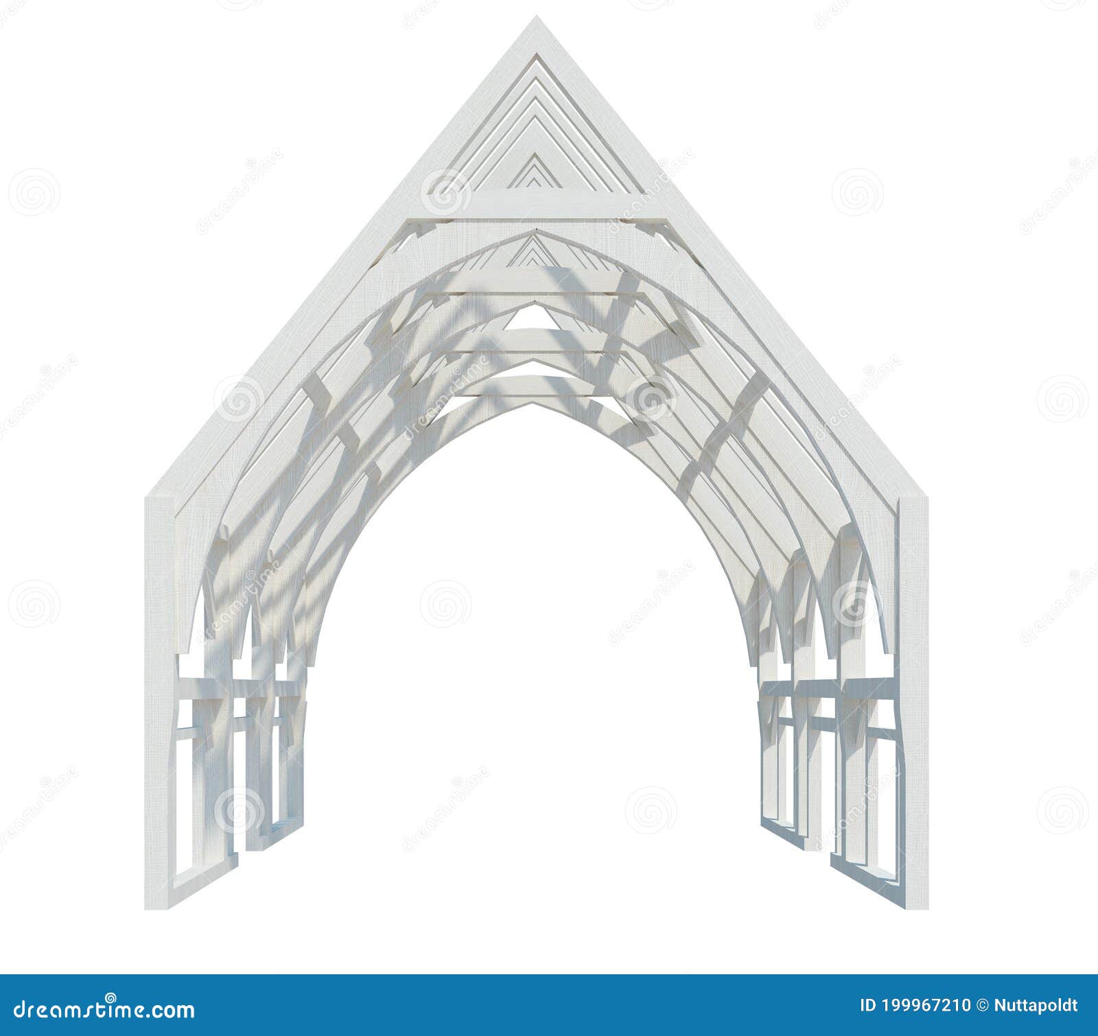 3d Render Building Structure on White Stock Illustration - Illustration ...