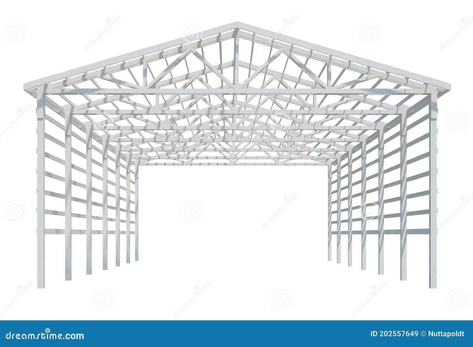 3d Render Building Structure on White Stock Illustration - Illustration ...