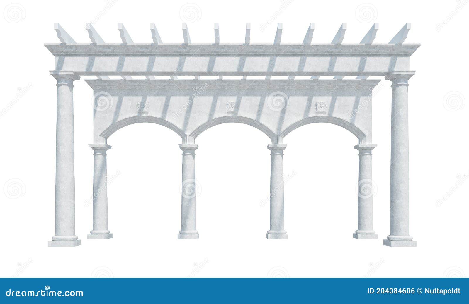 3d Render Building Structure on White Stock Illustration - Illustration ...