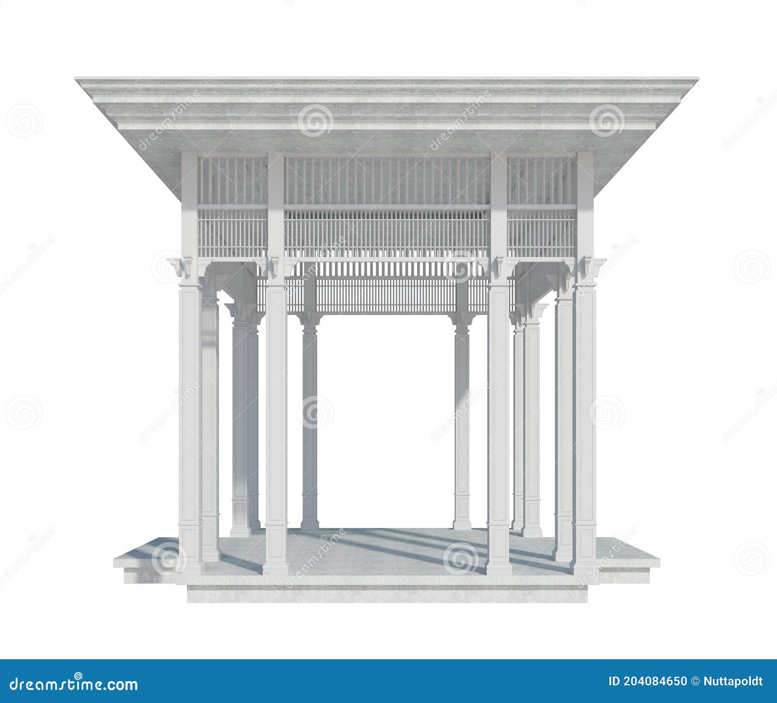 3d Render Building Structure on White Stock Illustration - Illustration ...
