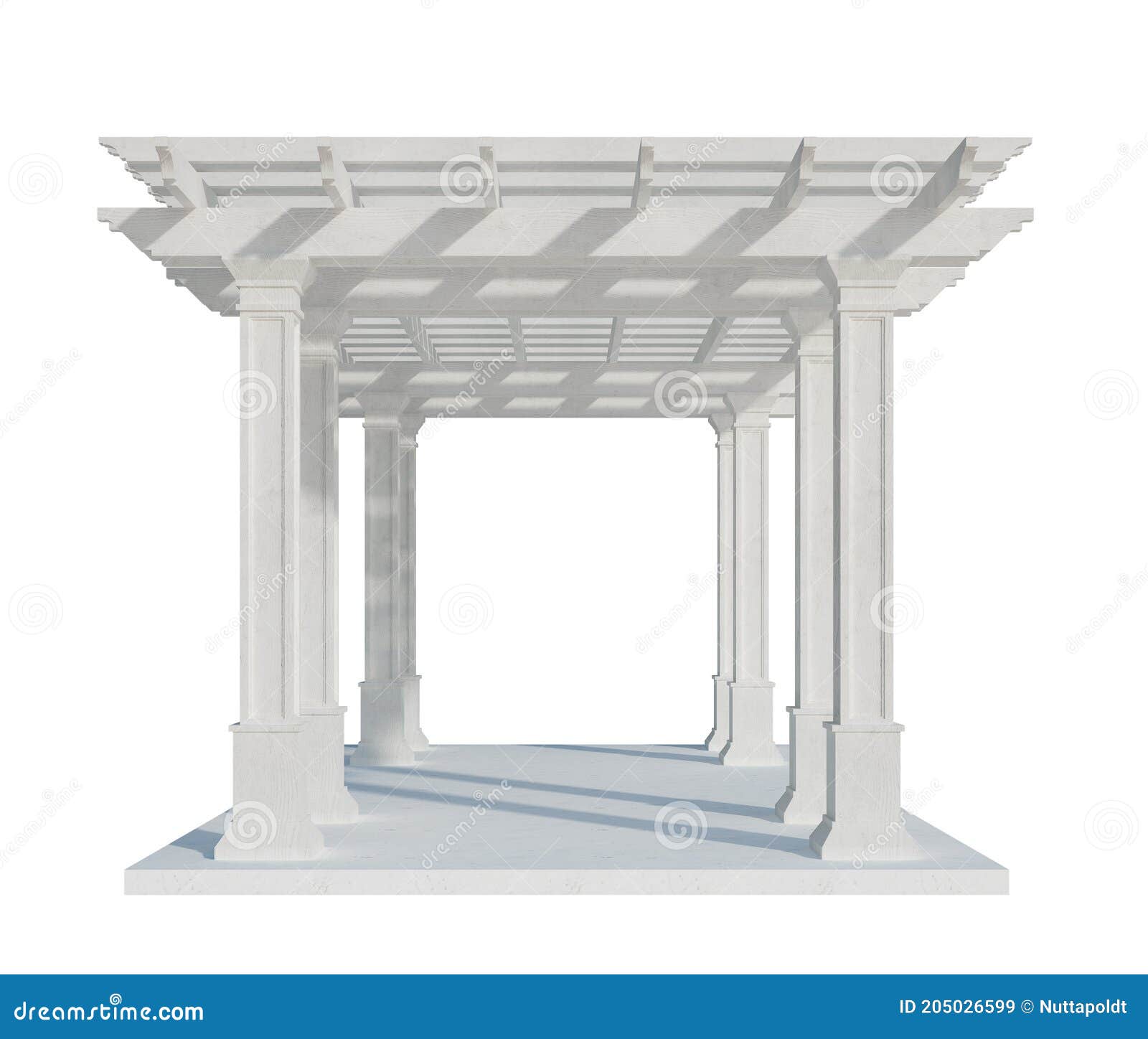 3d Render Building Structure on White Stock Illustration - Illustration ...