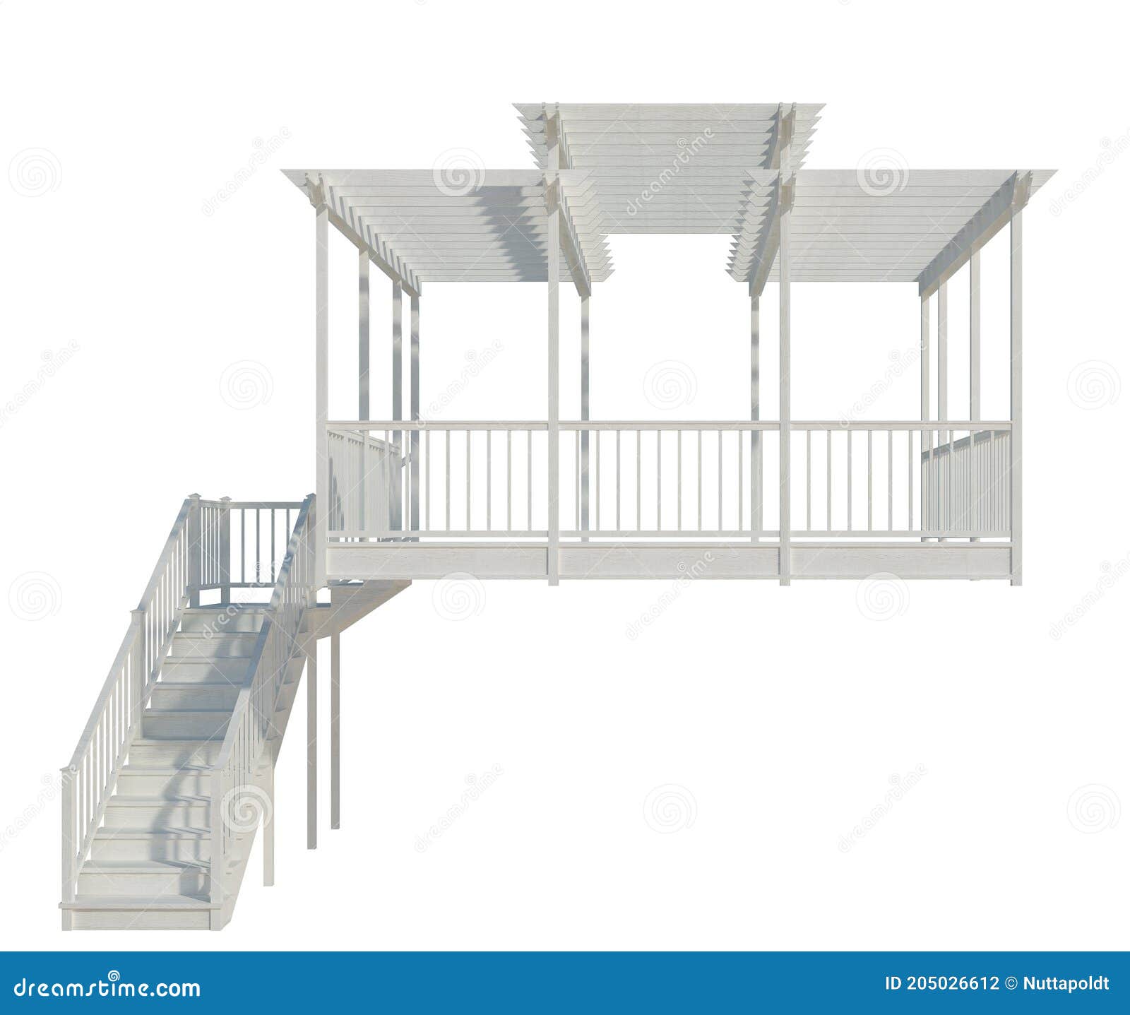 3d Render Building Structure on White Stock Illustration - Illustration ...