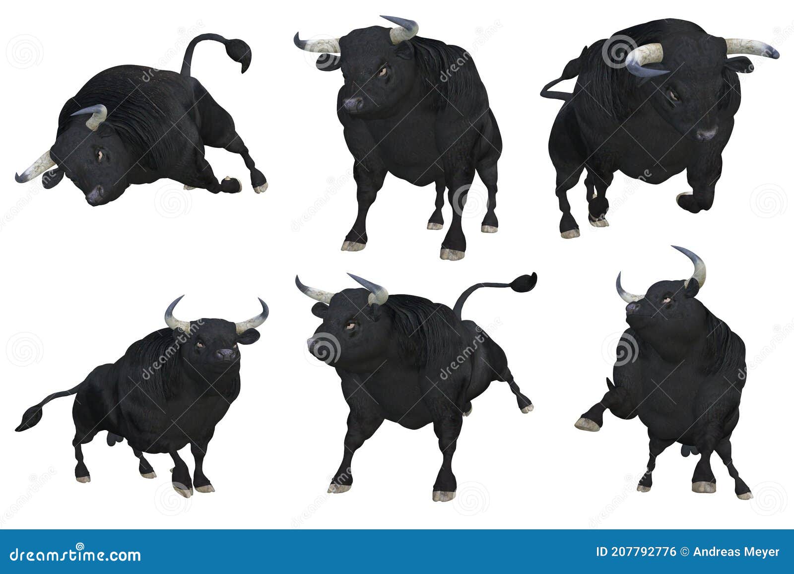 3d render of a bull stock illustration. Illustration of mammal - 207792776
