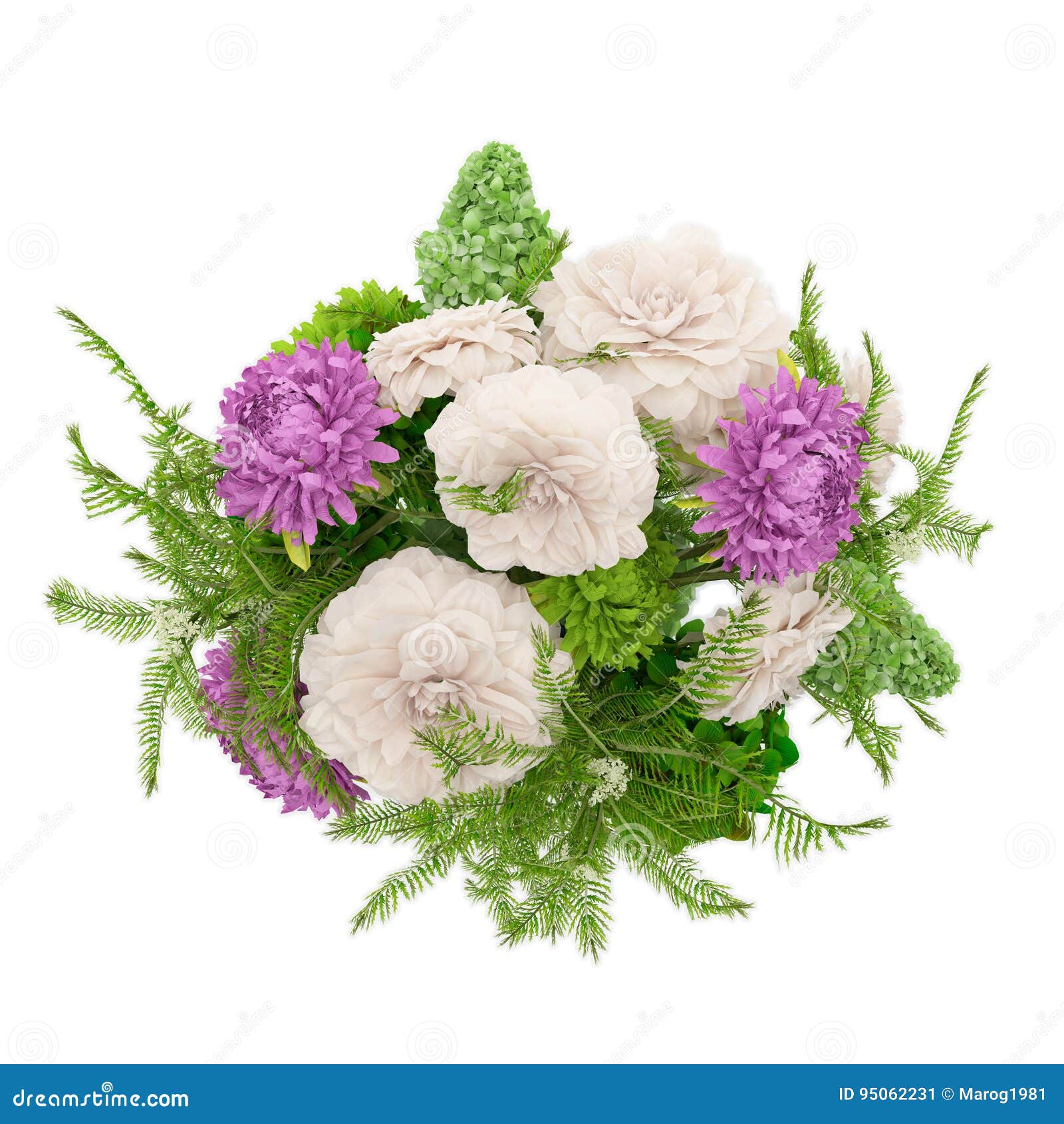 3d Render - Bunch of Flowers Stock Illustration - Illustration of bunch ...