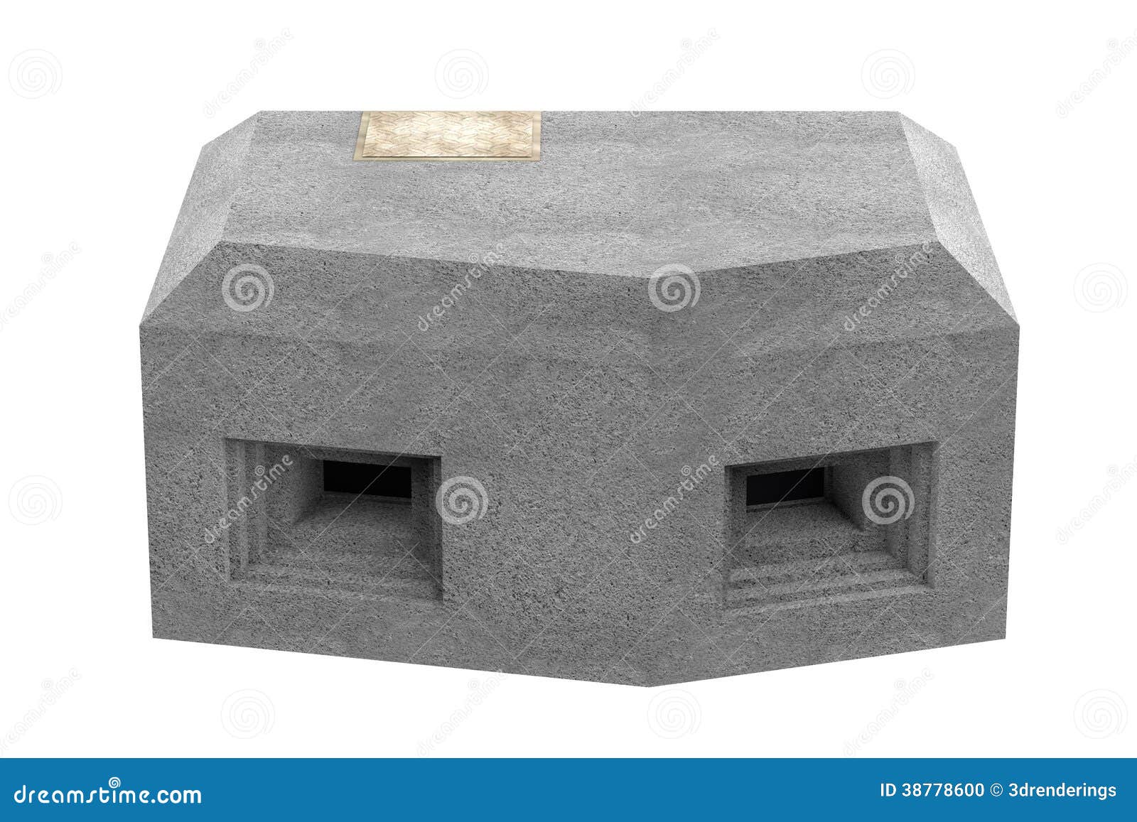 3d render of bunker stock illustration. Illustration of building - 38778600
