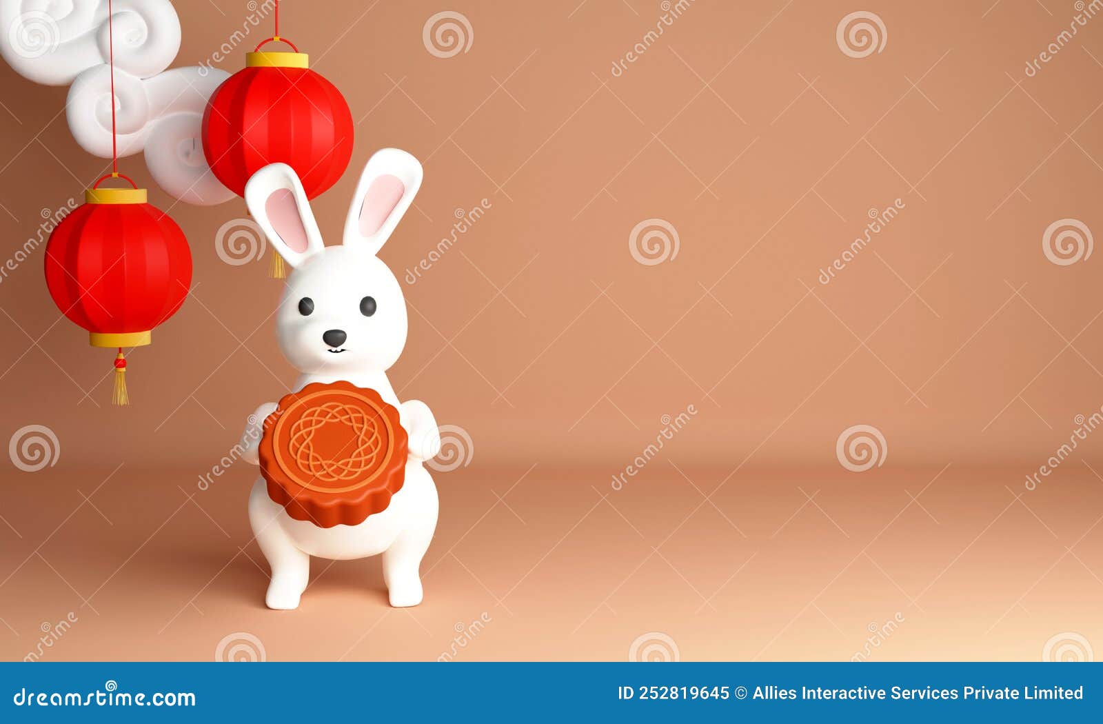 Rabbit And Mooncake Illustration | CartoonDealer.com #151675786