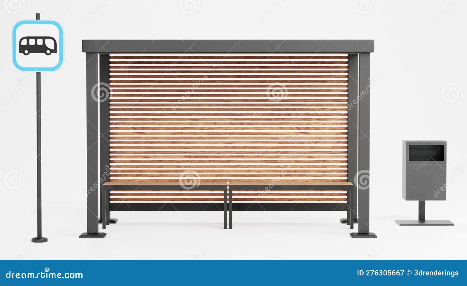 3D Render of Bus Station stock illustration. Illustration of traffic ...