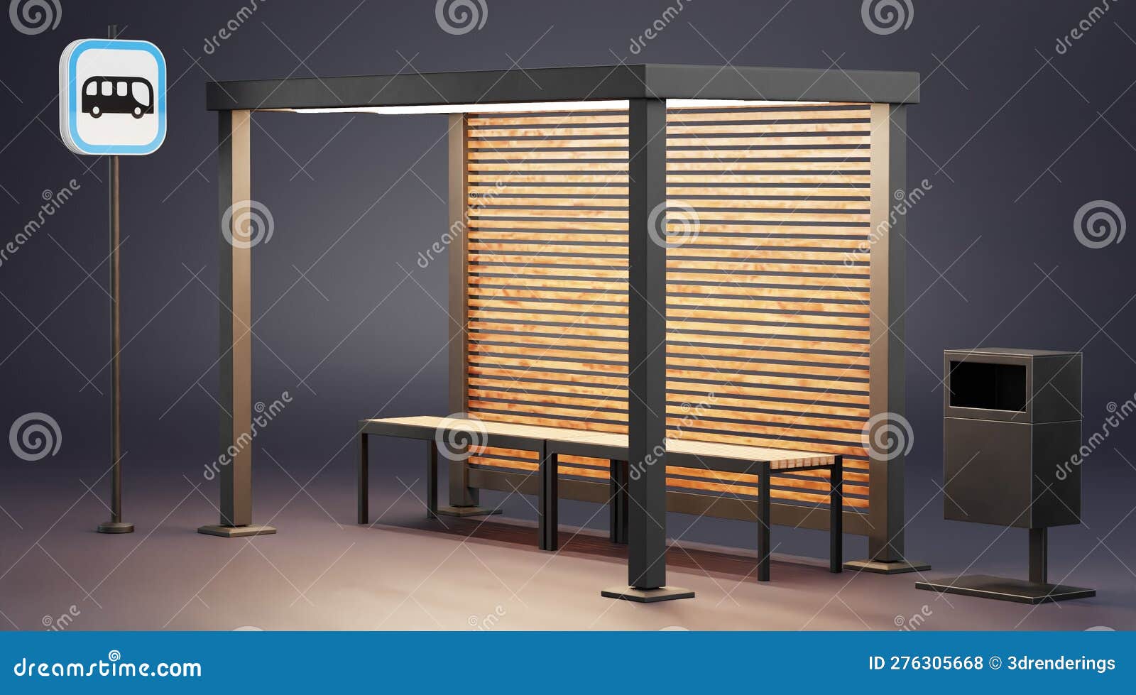 3D Render of Bus Station stock illustration. Illustration of realistic ...