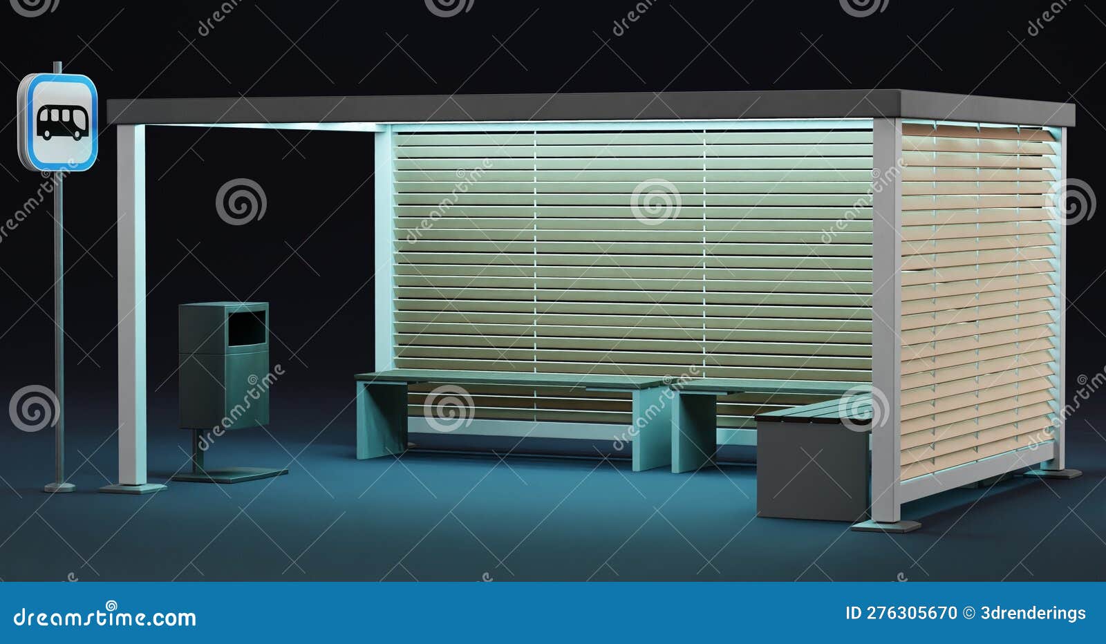 3D Render of Bus Station stock illustration. Illustration of render ...