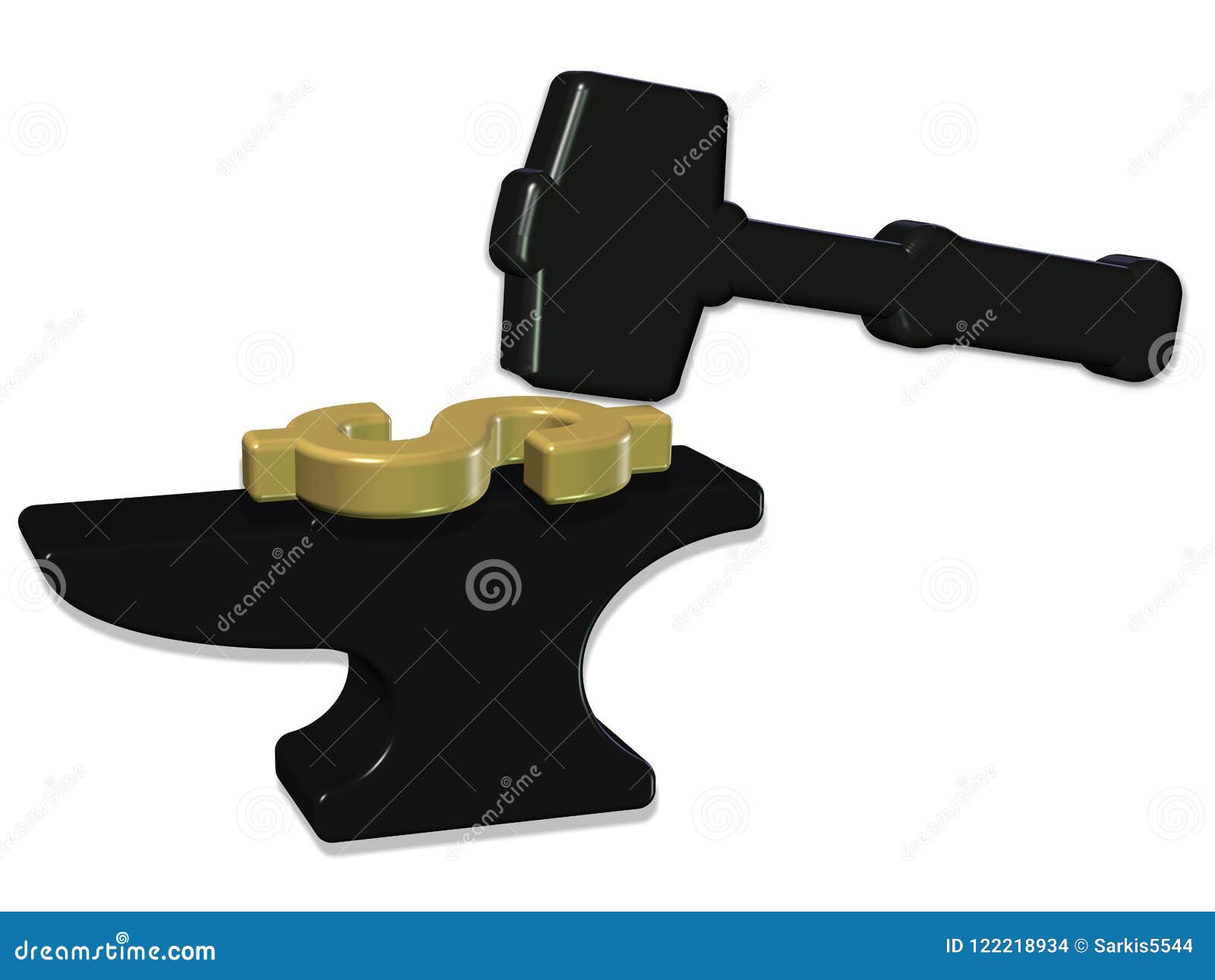 3D Render Business Forge Money Illustration Stock Illustration ...