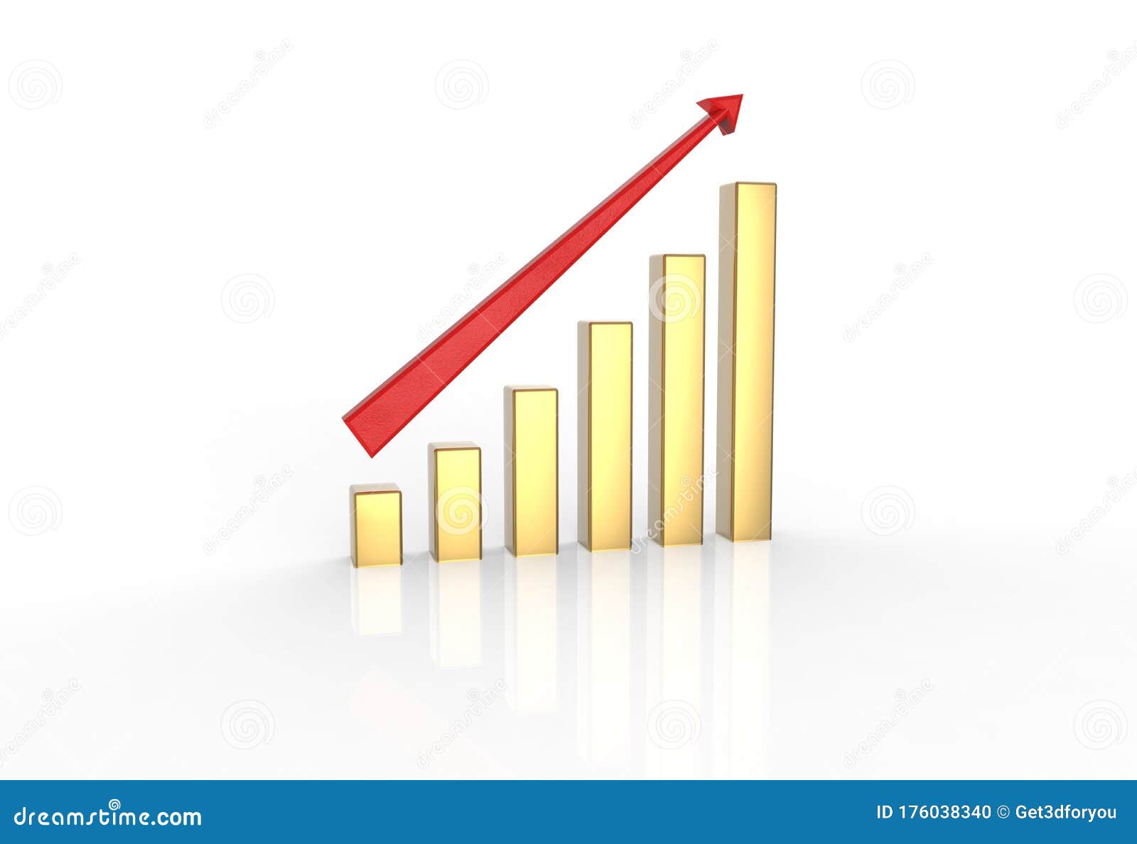 3D Render of Business Graph Going Up Stock Illustration - Illustration ...