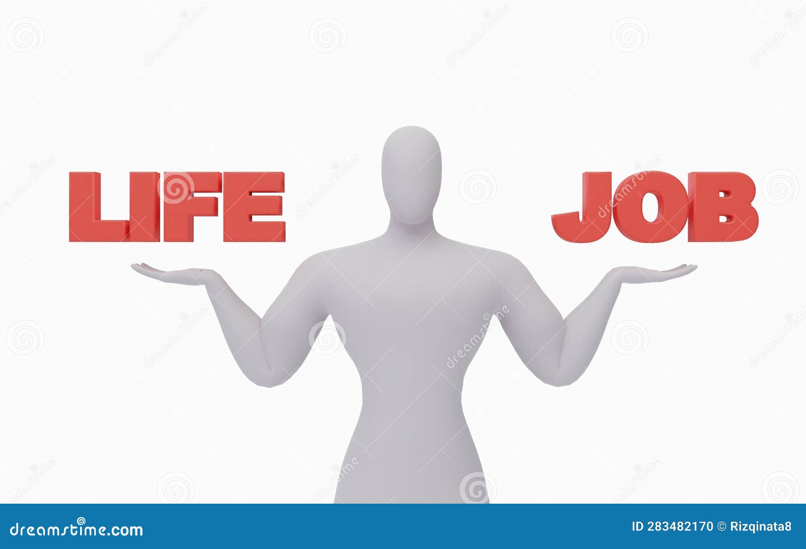 3D Render of Businessman Balancing Life and Job. Life and Job ...