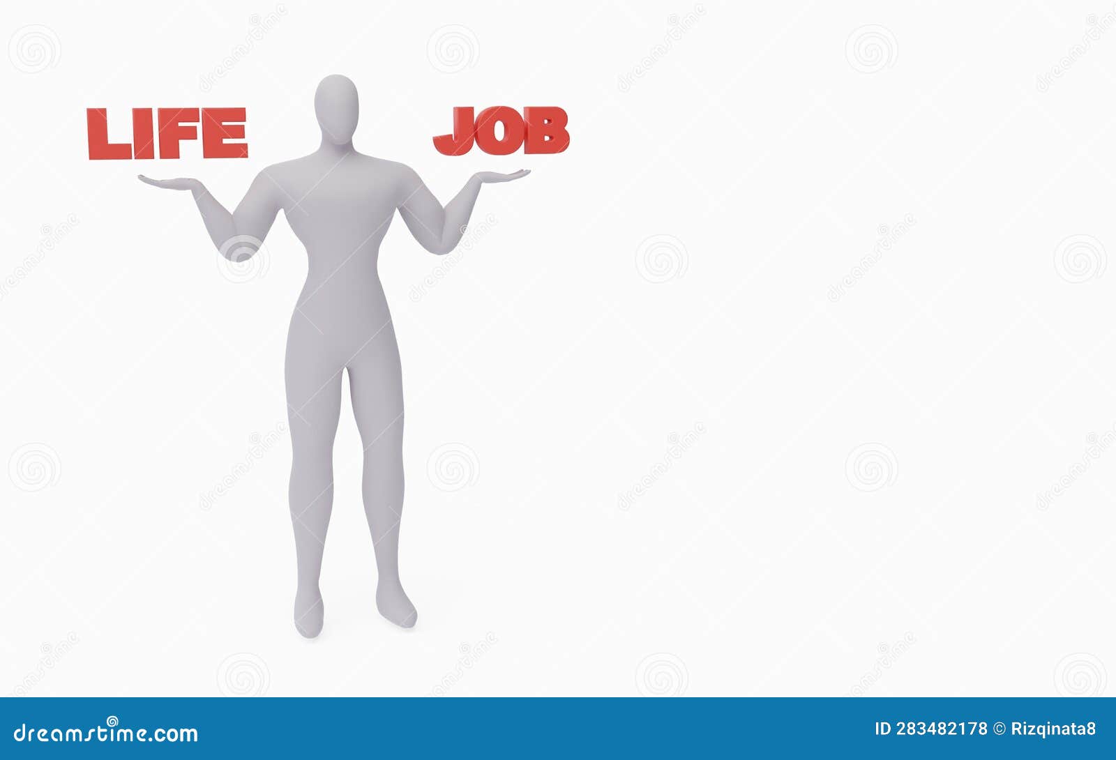3D Render of Businessman Balancing Life and Job. Life and Job ...