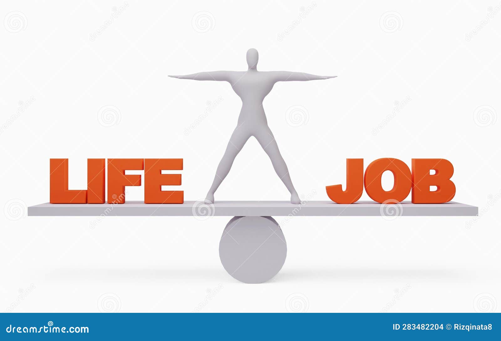 3D Render of Businessman Balancing Life and Job Illustration. Life and ...