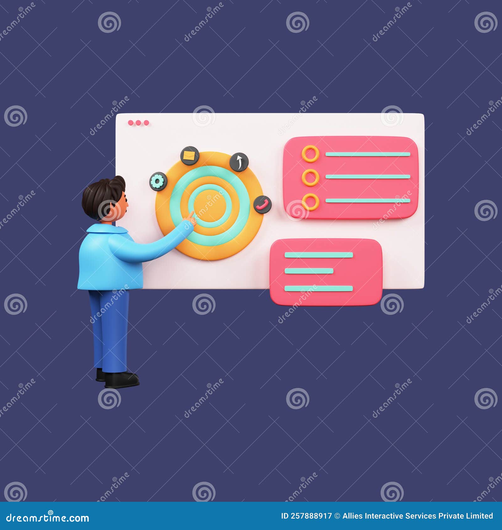 Man Presenting Diagram. Business Man Explaining Chart. Presentation ...