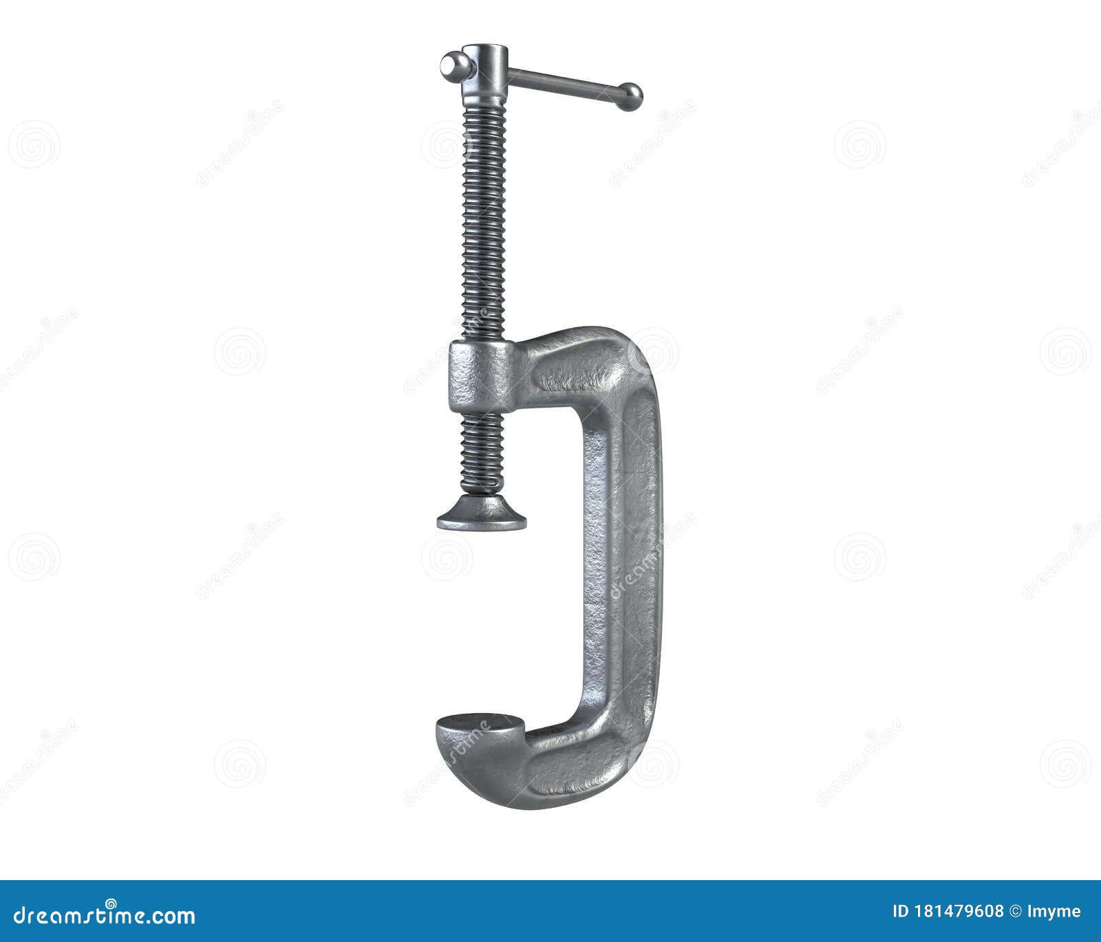 3D Render of C-Clamp Tool Isolated on White Stock Illustration ...