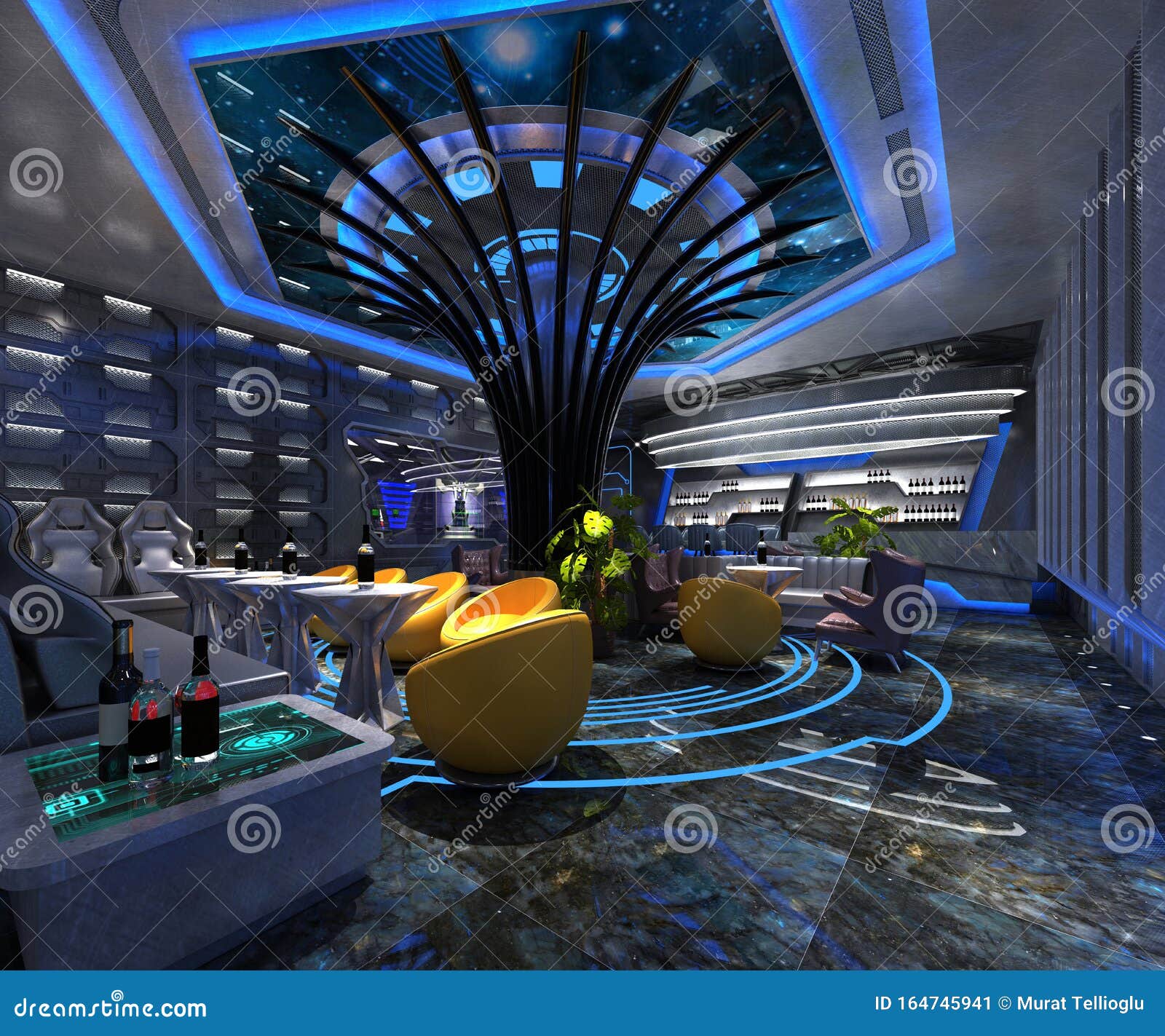 3d render of pub interior stock illustration. Illustration of lobby ...