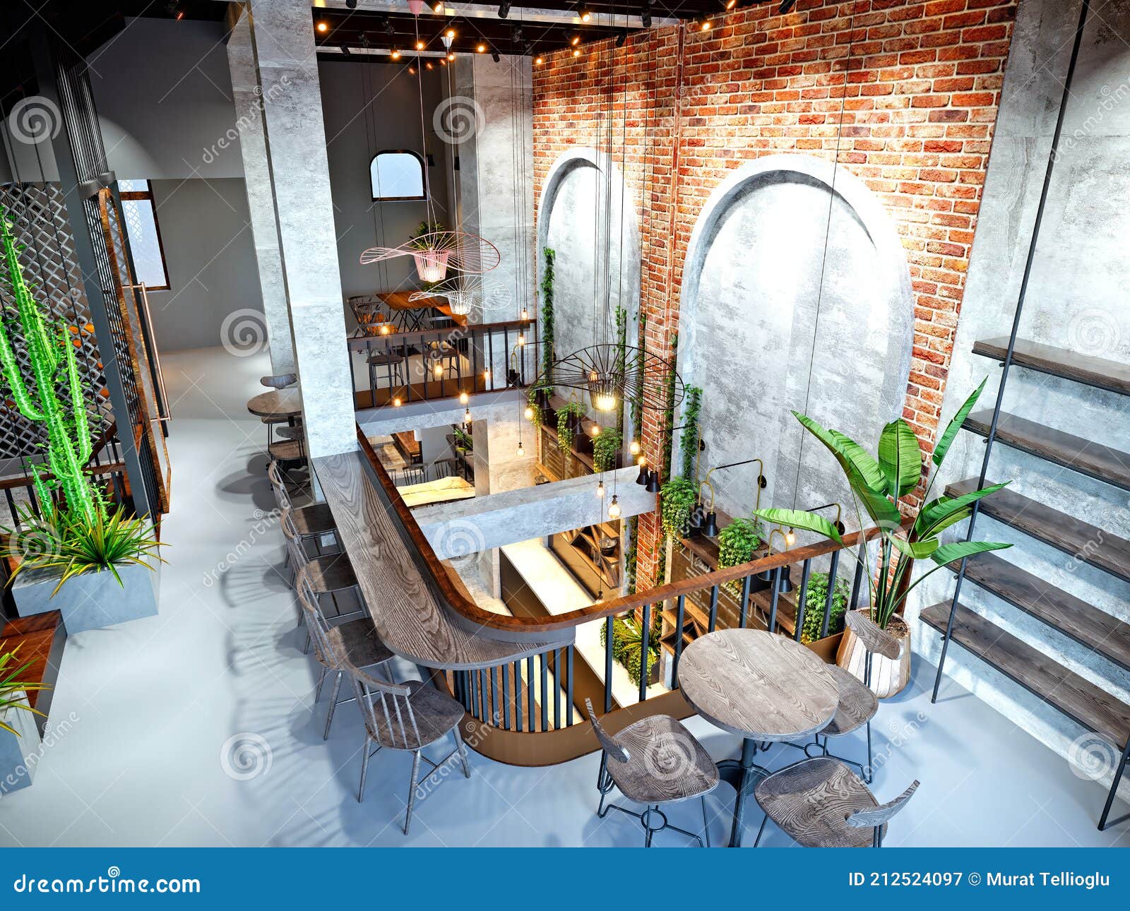 3d Render of Cafe Restaurant Stock Illustration - Illustration of ...